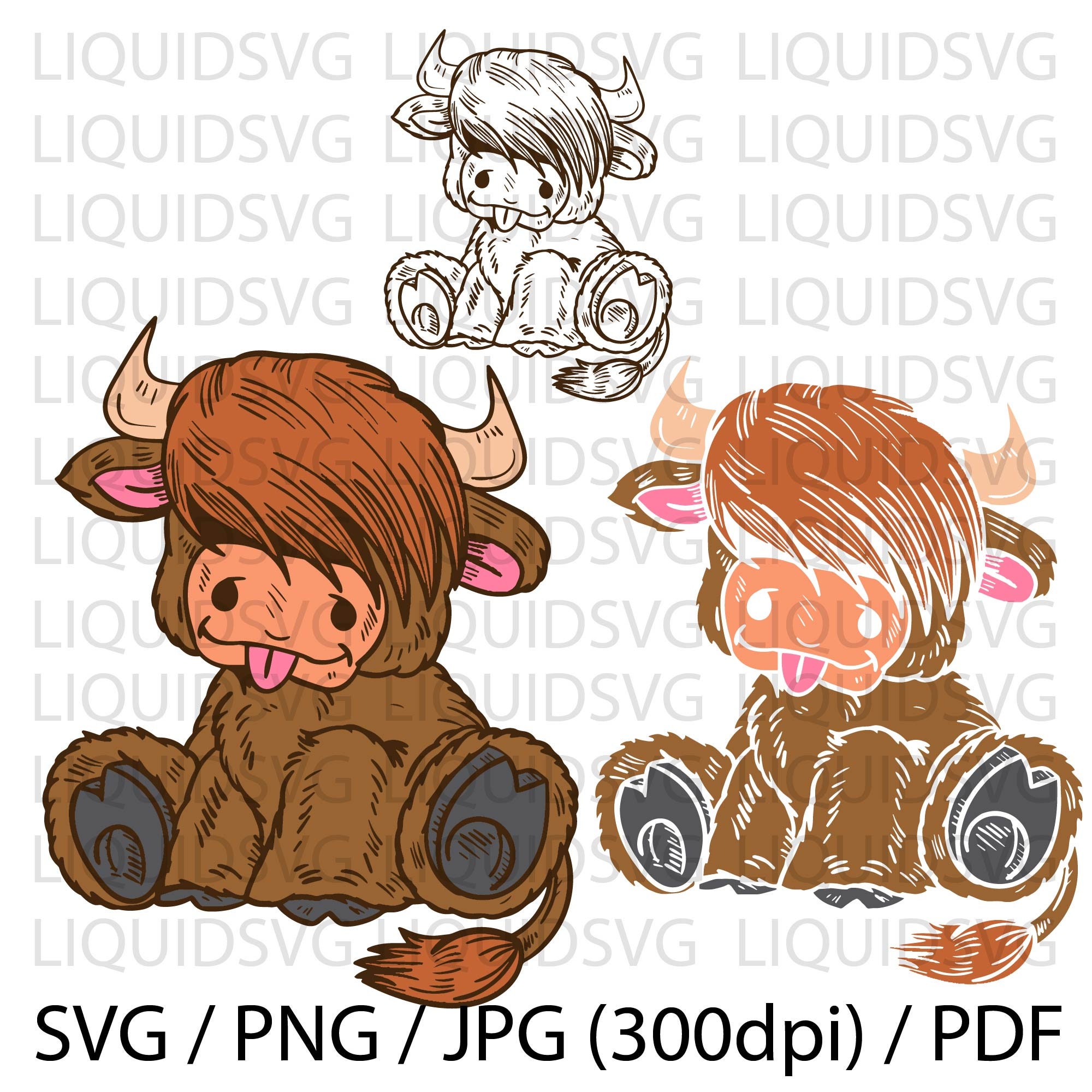 Baby Cow Svg Highland Cow Svg Cuttable Design SVG PNG Dxf Eps - Etsy ...