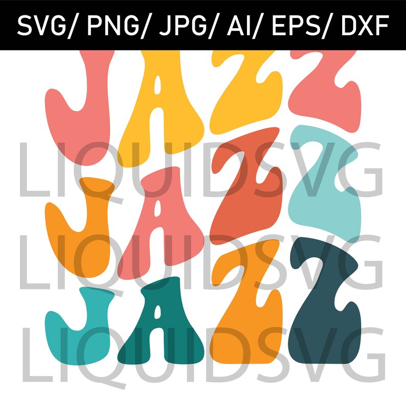 Jazz Svg Jazz Wavy Stacked Svg Jazz Mascot Svg Team Mascot Svg - Etsy