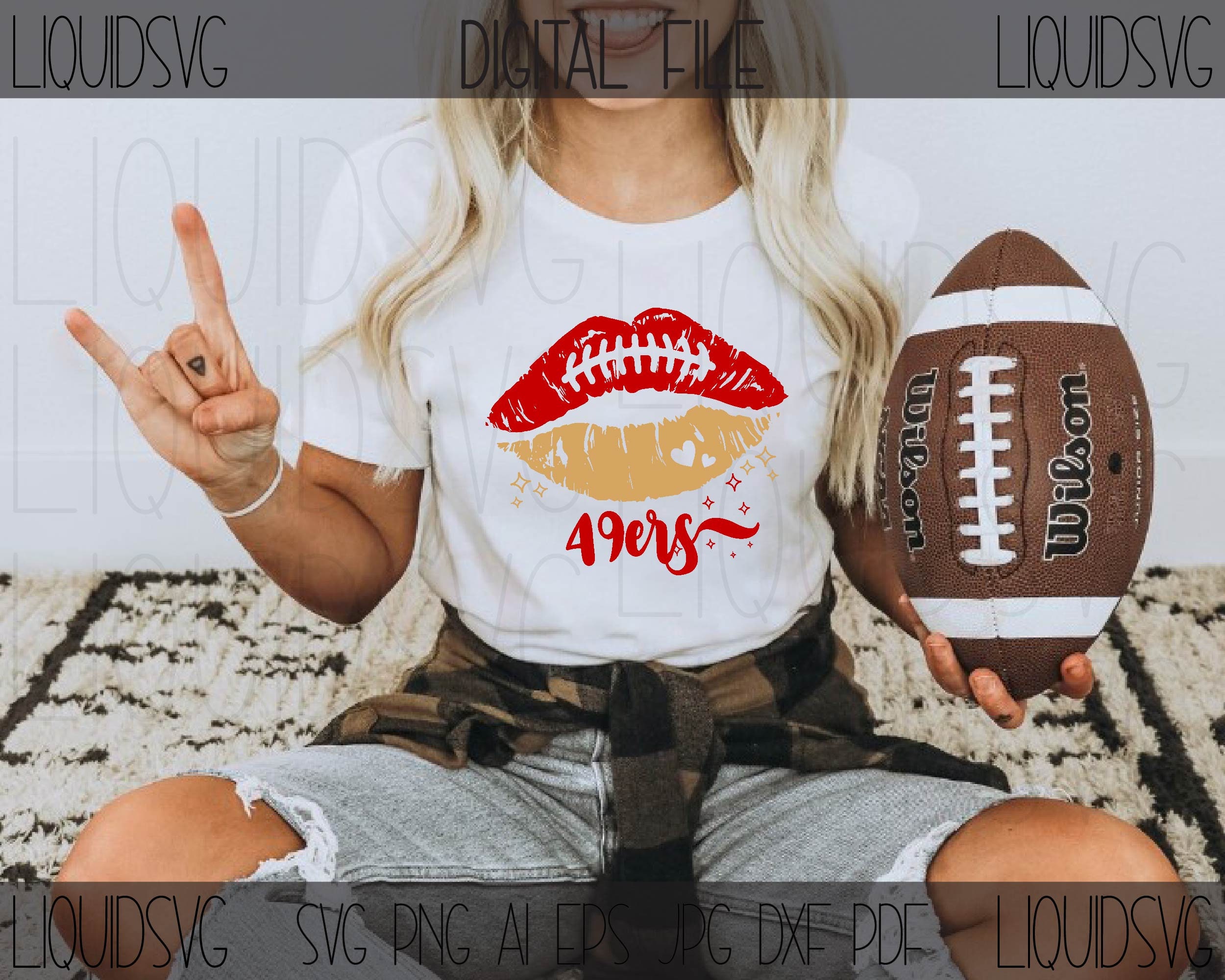 49ers Svg,49ers Football Lips Svg,football Team Lips Svg,49ers Cheer ...
