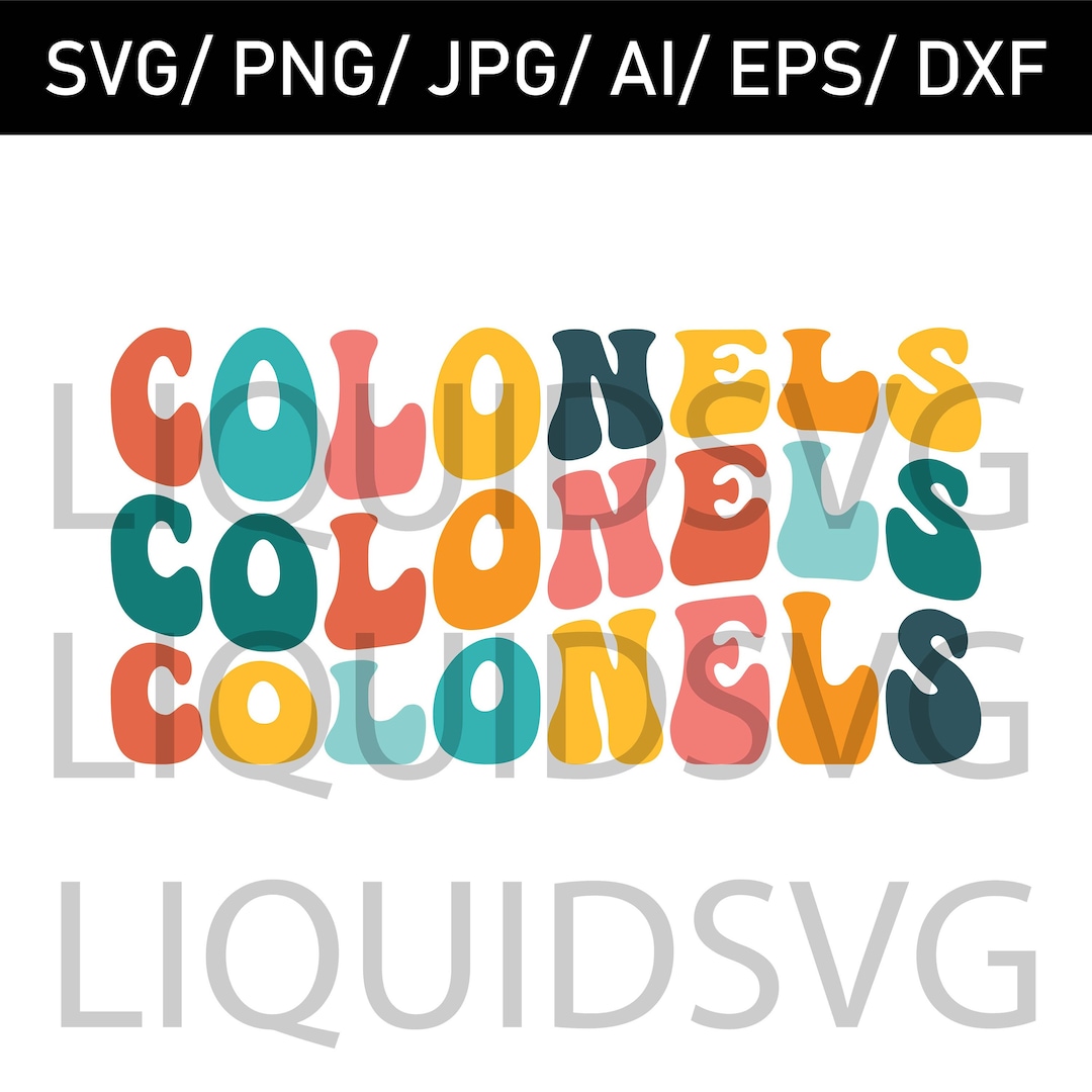 Colonels Mascot SVG, Wavy Stacked Design (digital Download) - Etsy