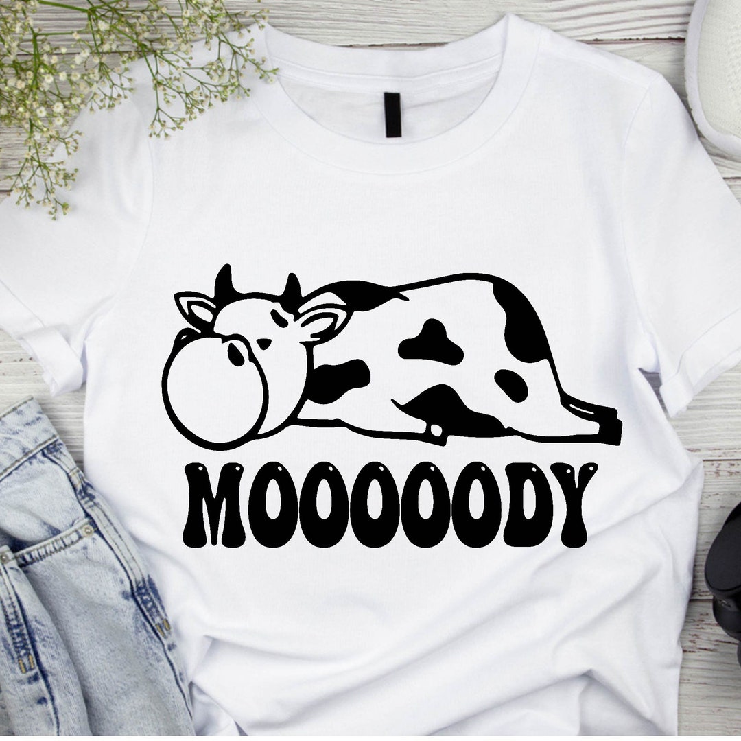 Moody Cow SVG PNG Sleepy Cow Lazy Cow Farm Girl Cow Lovers Heifer ...