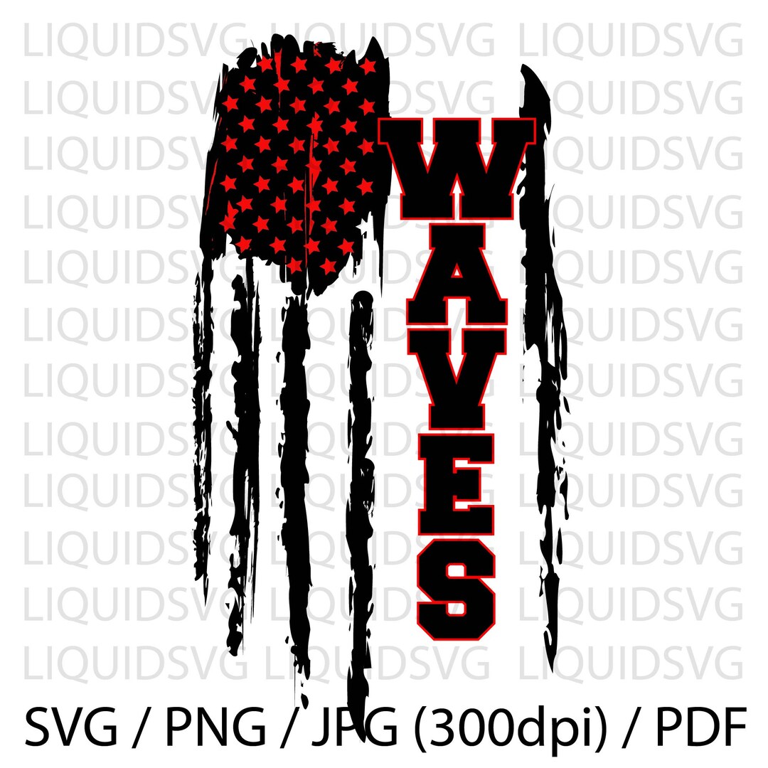 Waves SVG Wave Svg Waves Mascot Svg Waves Flag Svg Flag Print Svg Waves ...