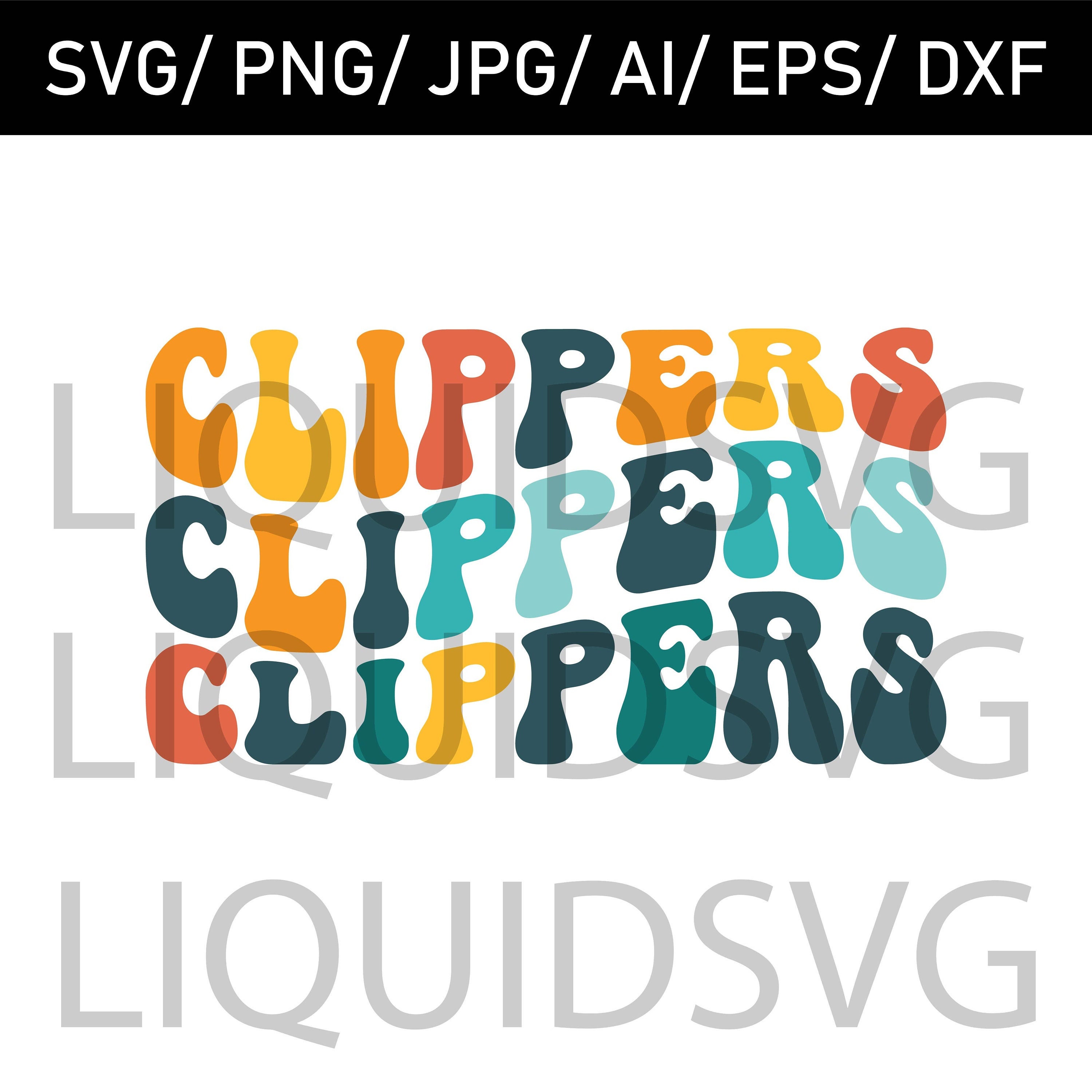 Clippers Svg Clippers Wavy Stacked Svg Clippers Mascot Svg - Etsy Australia