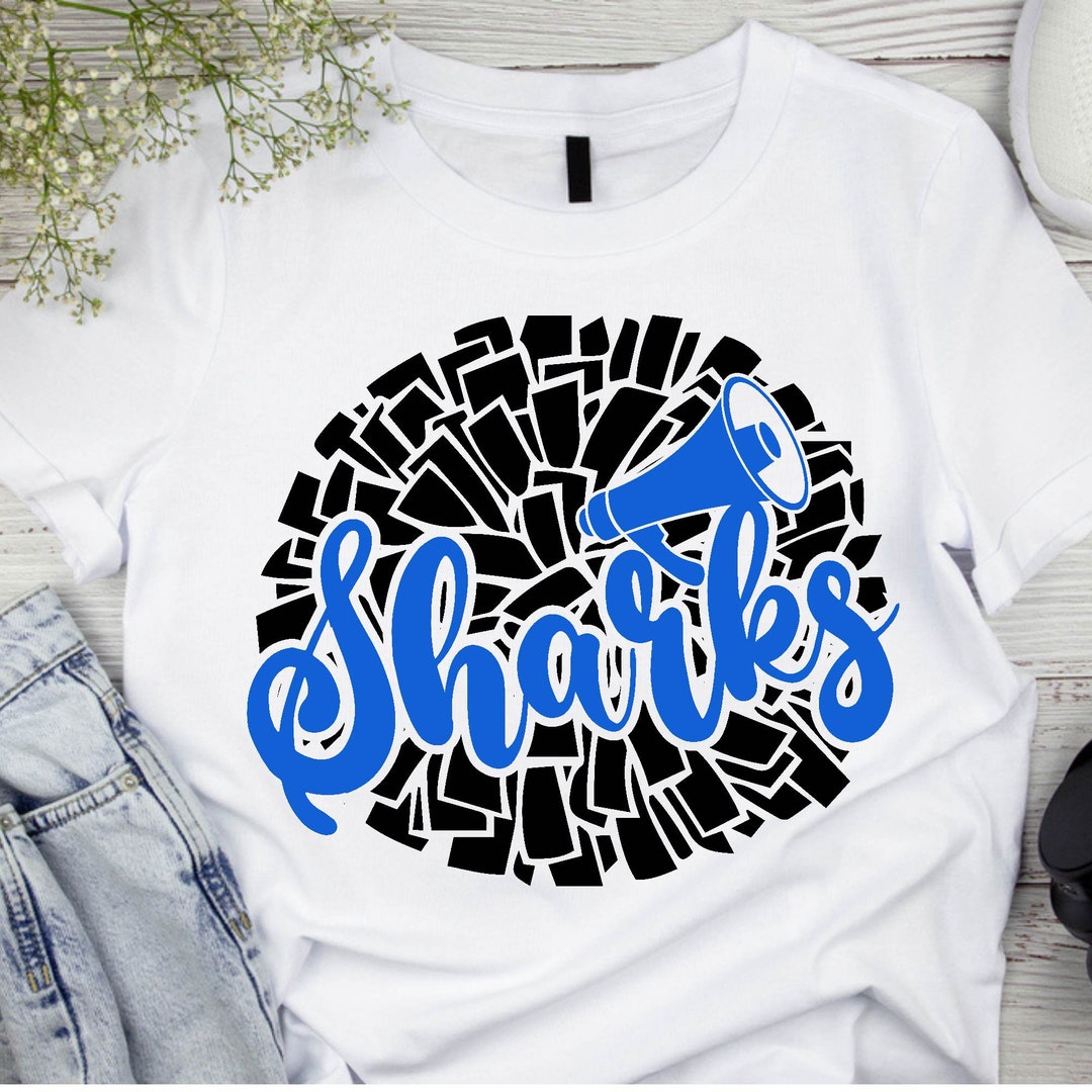 Sharks SVG Sharks Football Svg Sharks Cheer Svg Sharks Pompom Svg ...