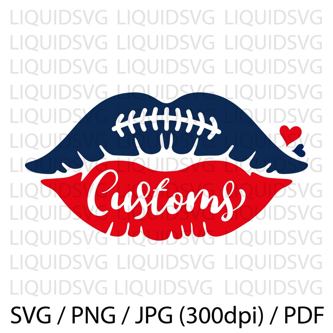 Custom Svg Custom Football Lips SVG Football Team Lips SVG Custom Cheer ...