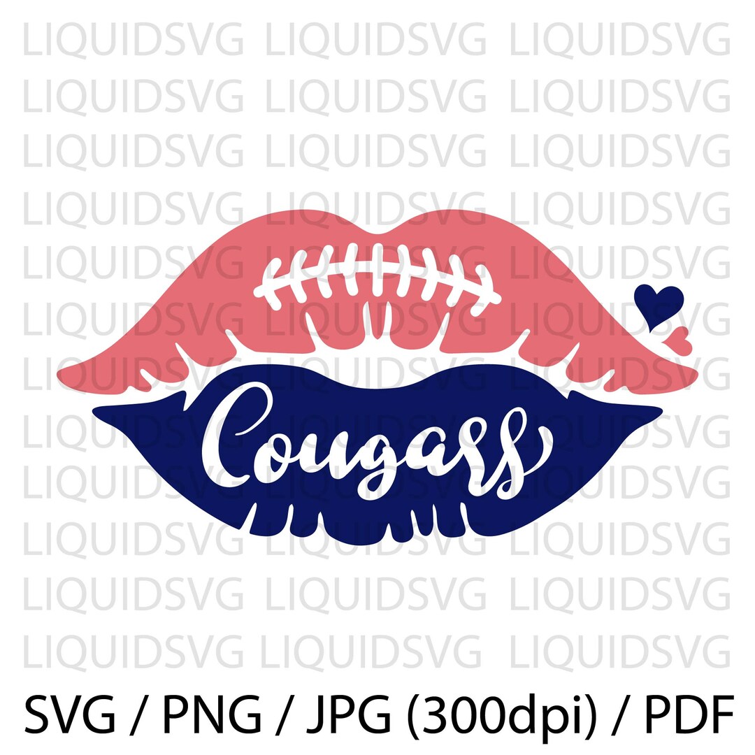 Cougars Svg Cougars Football Lips SVG Football Team Lips SVG Cougars ...