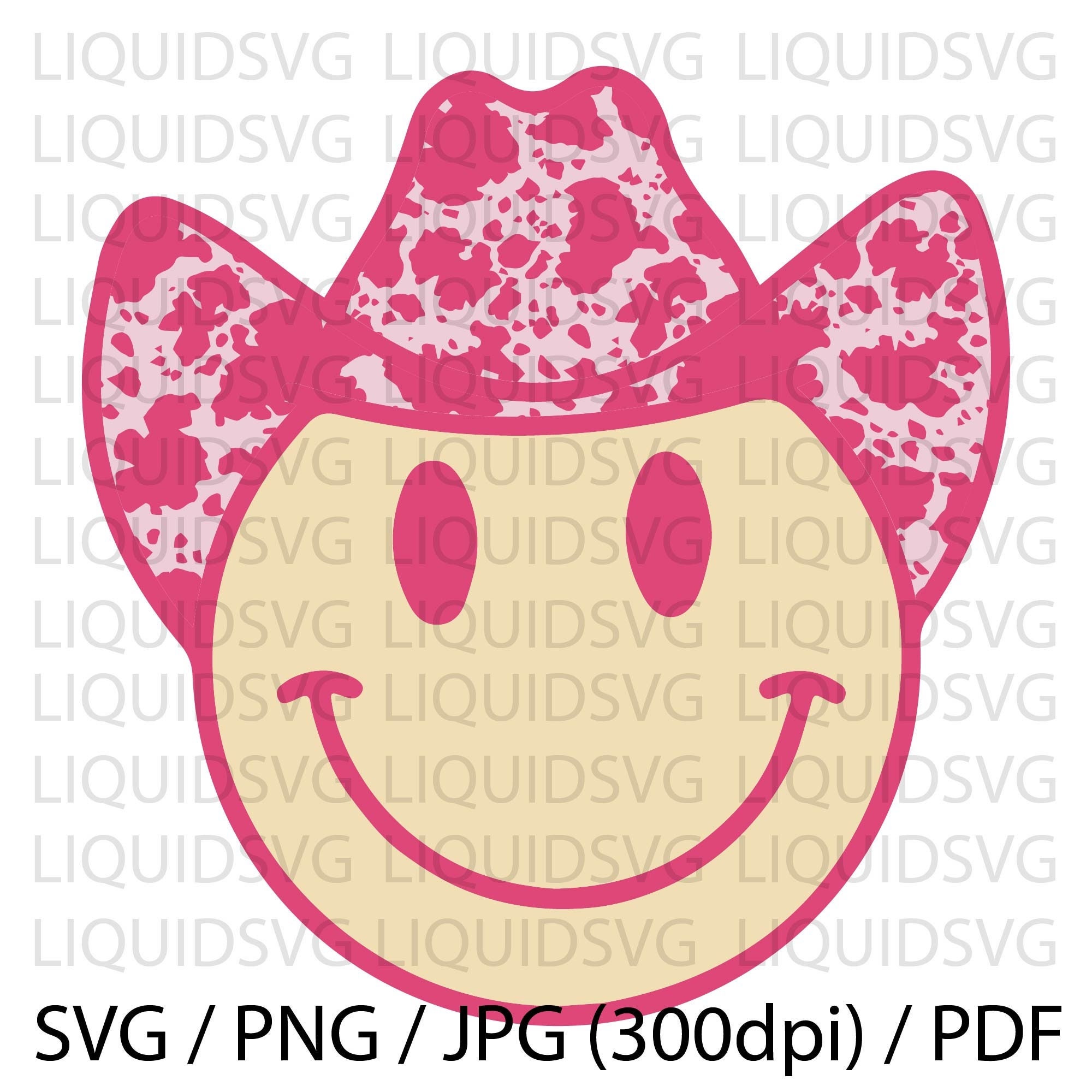 Smiley Face SVG Smiley Cow Print Hat PNG Svg Dxf Ai Eps Pdf - Etsy UK