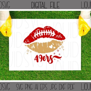 49ers Svg,49ers Football Lips Svg,football Team Lips Svg,49ers Cheer ...