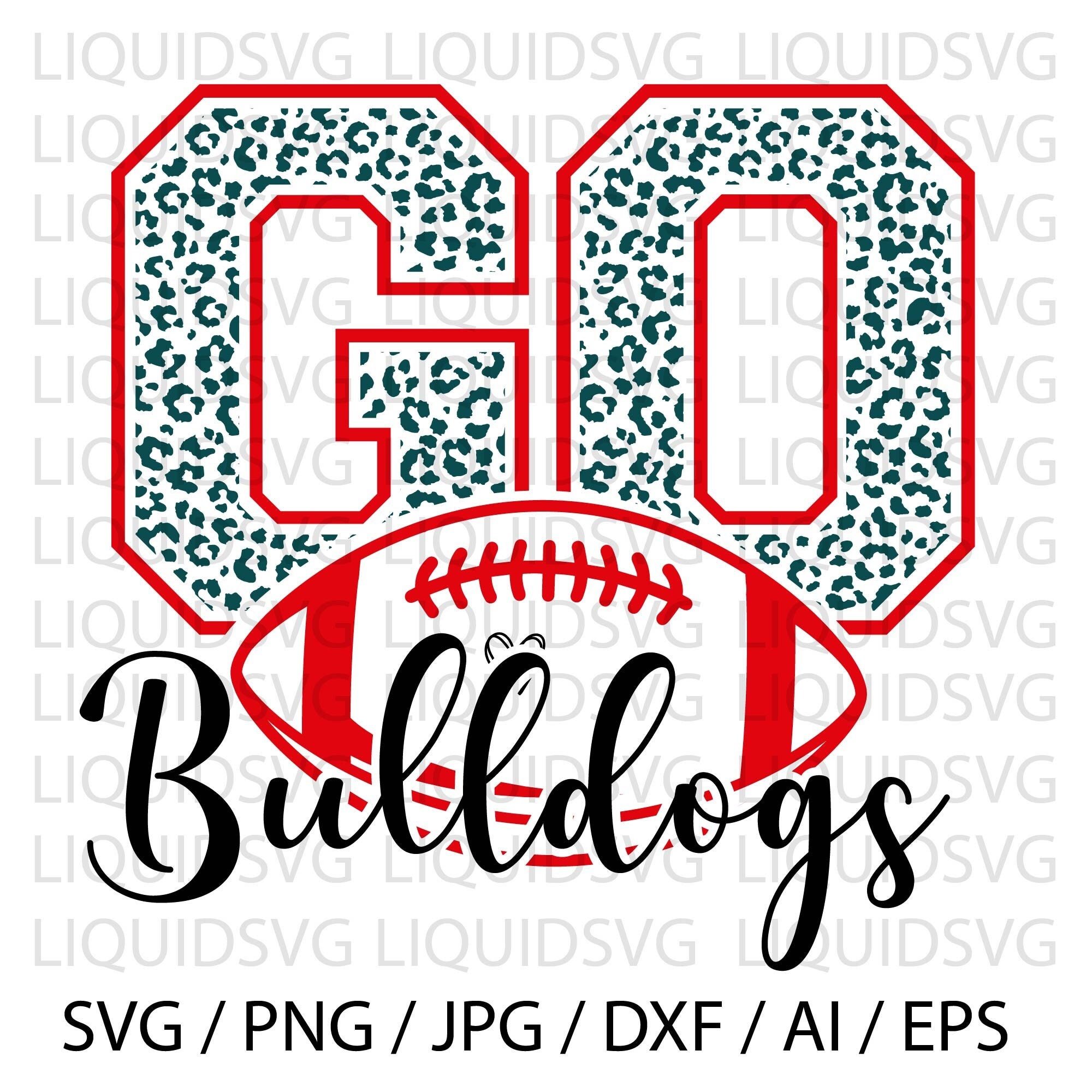 Go Bulldogs Football SVG Bulldogs Svg Go Leopard Bulldogs Svg - Etsy