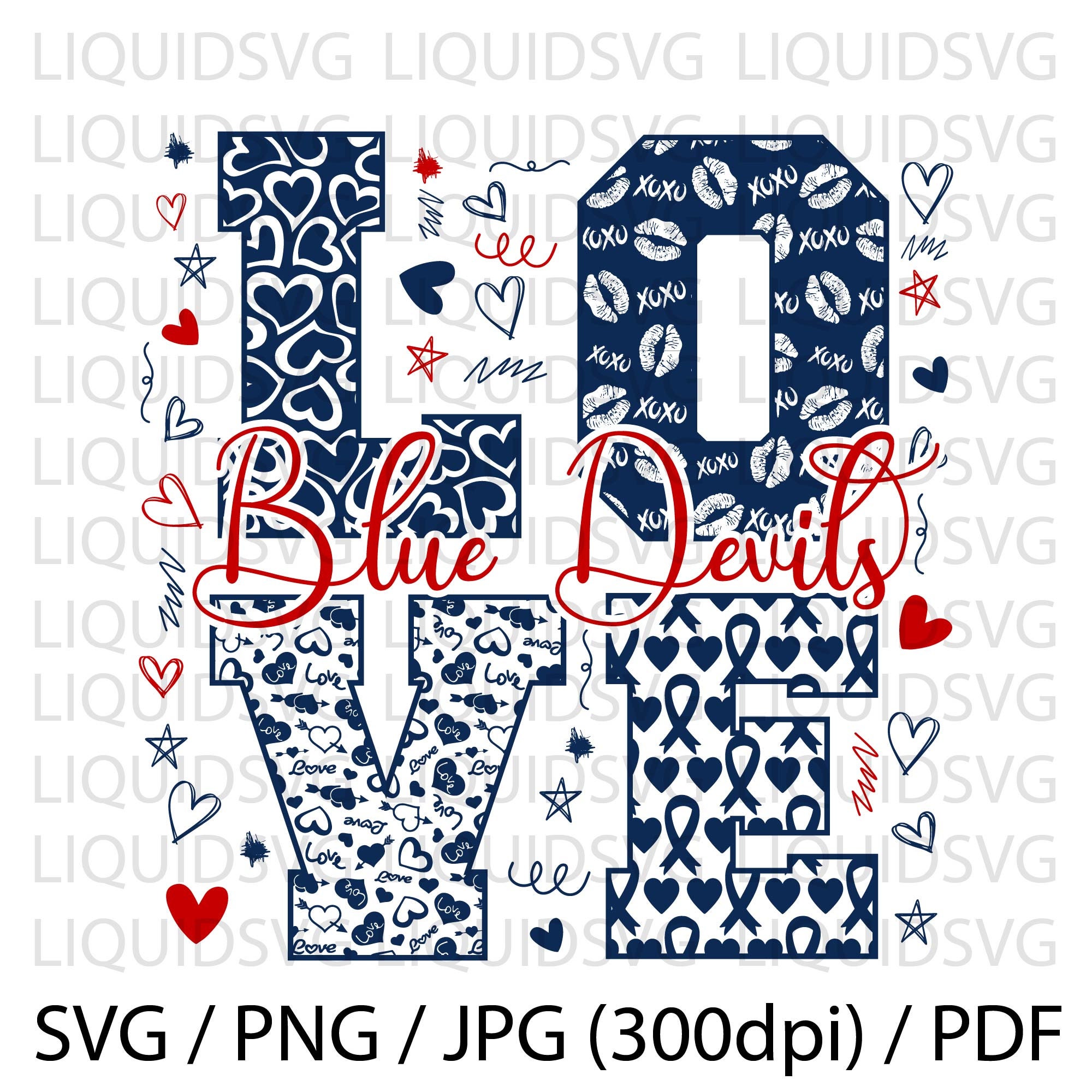 Blue Devils SVG Love Blue Devils Svg Blue Devils Mascot Svg Cheerleader ...