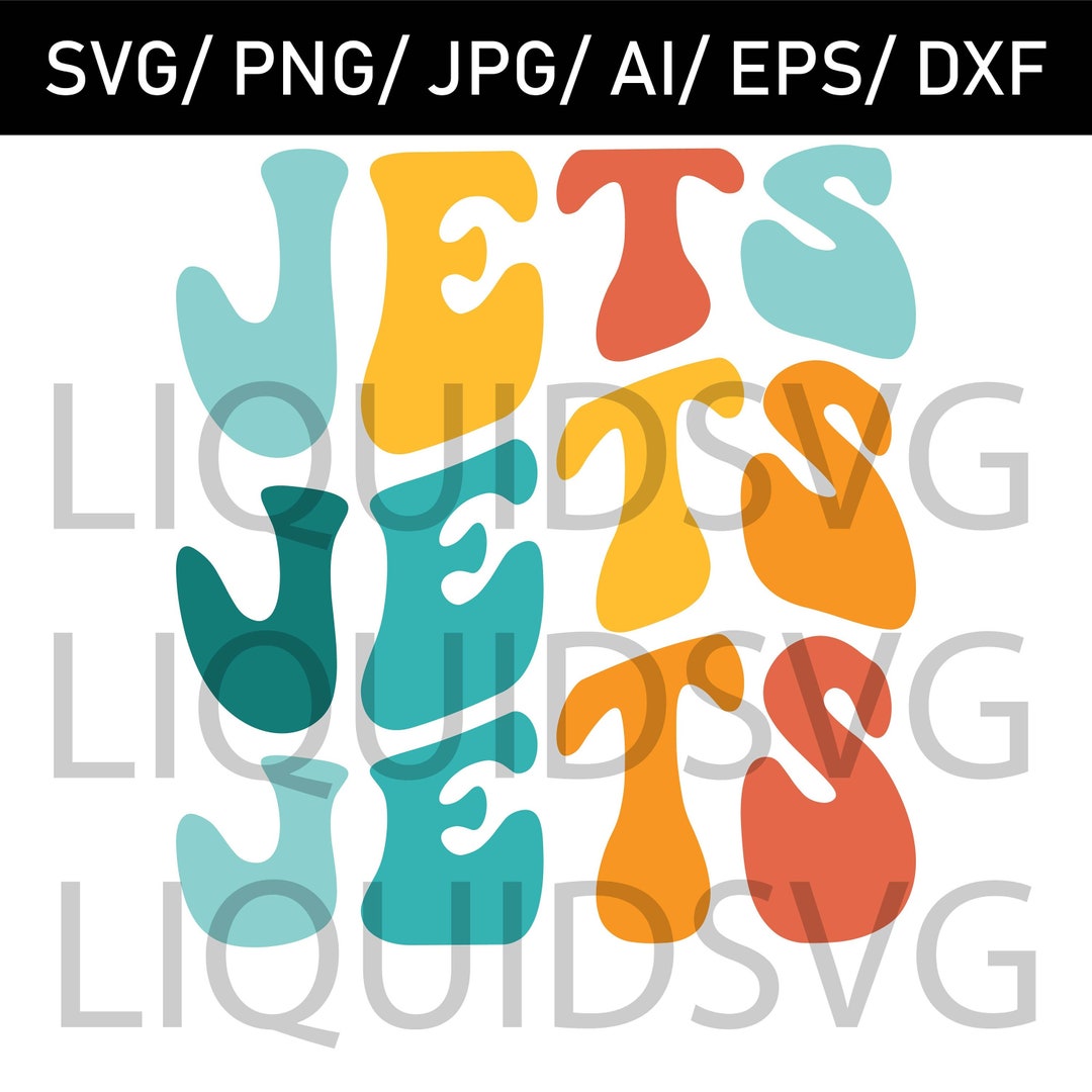 Jets Svg Jets Wavy Stacked Svg Jets Mascot Svg Team Mascot Svg School ...