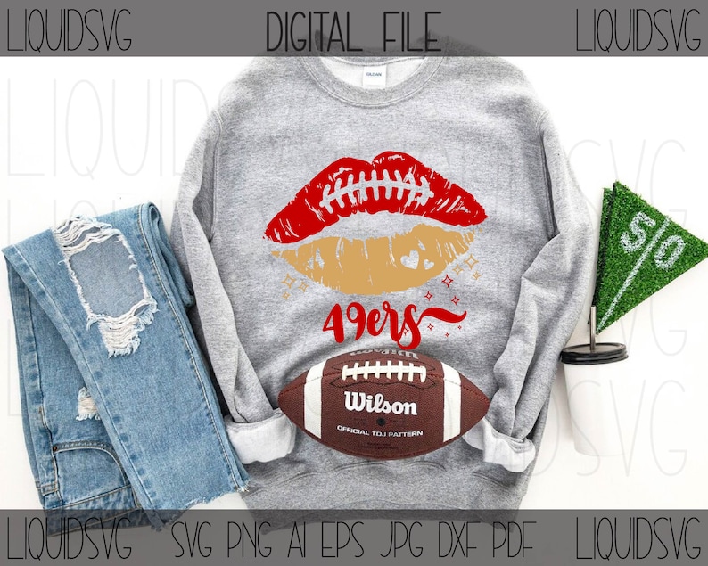 49ers Svg,49ers Football Lips Svg,football Team Lips Svg,49ers Cheer ...