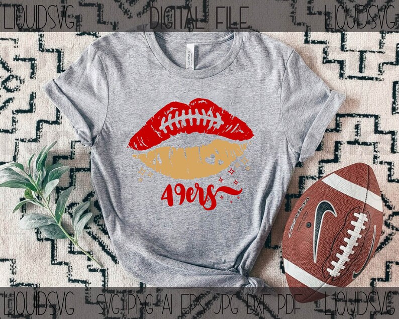 49ers Svg,49ers Football Lips Svg,football Team Lips Svg,49ers Cheer ...