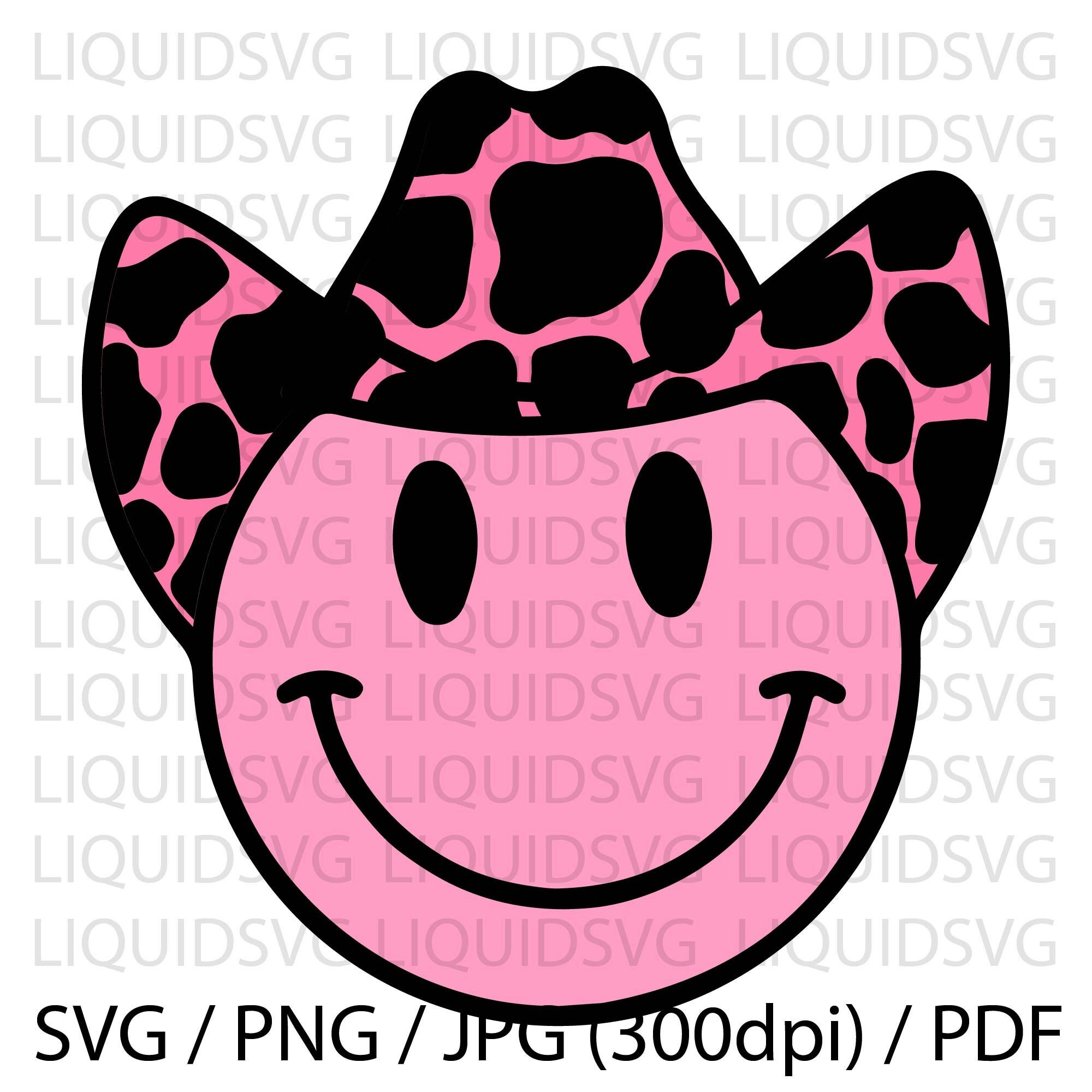 Smiley Face SVG Smiley Cow Print Hat PNG Svg Dxf Ai Eps Pdf - Etsy Canada