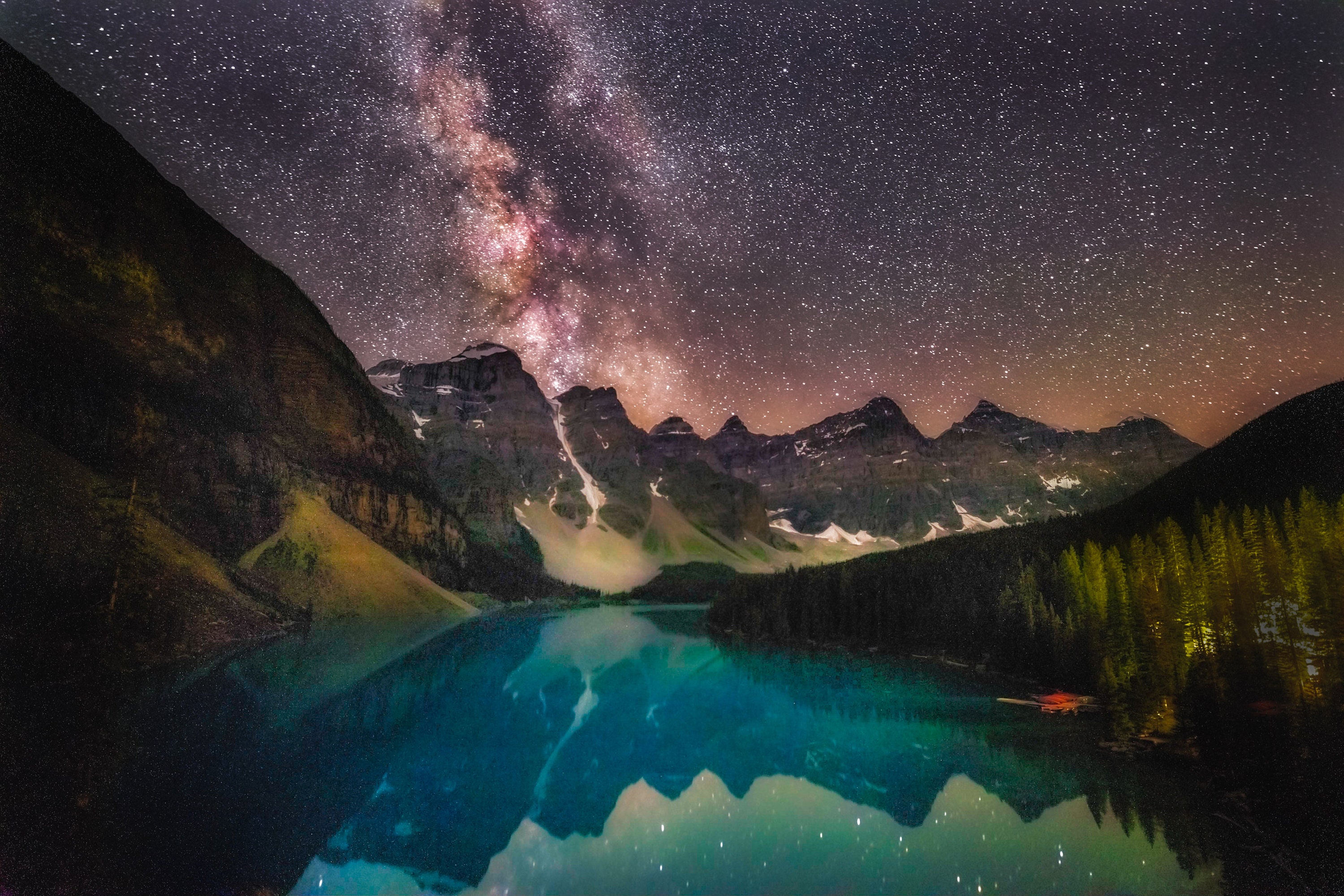 Moraine Lake Starry Night Sky Alberta Canada Banff National - Etsy Canada