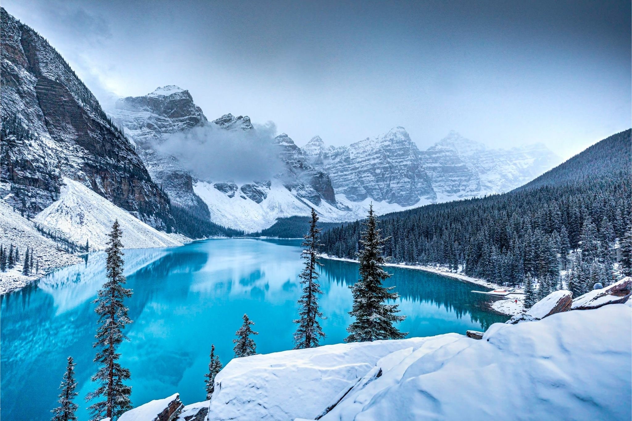 Winter Moraine Lake White Morain Lake Digital Print Alberta Canada