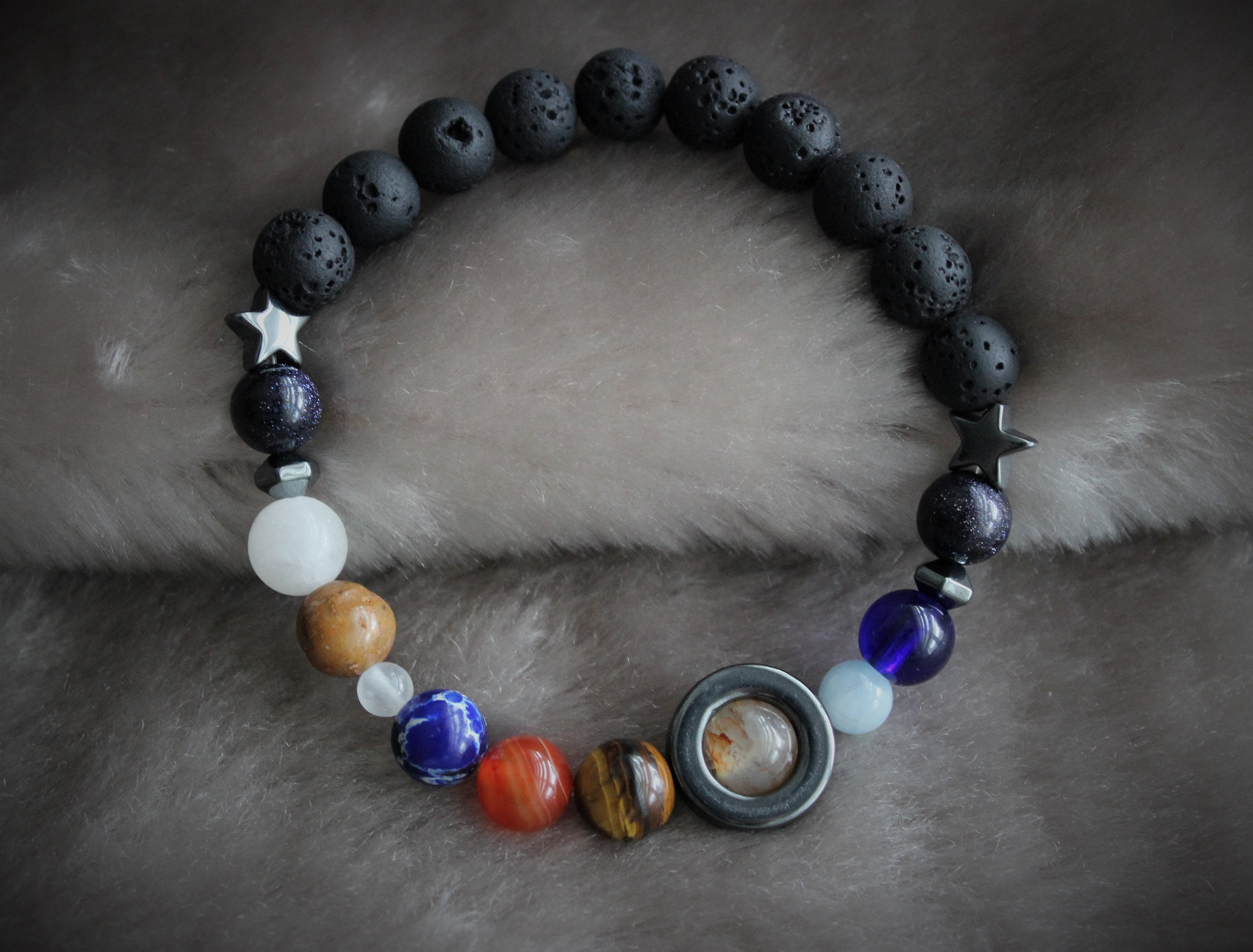 Universe Galaxy the Eight Planets Gemstone Bracelet , Solar System ...