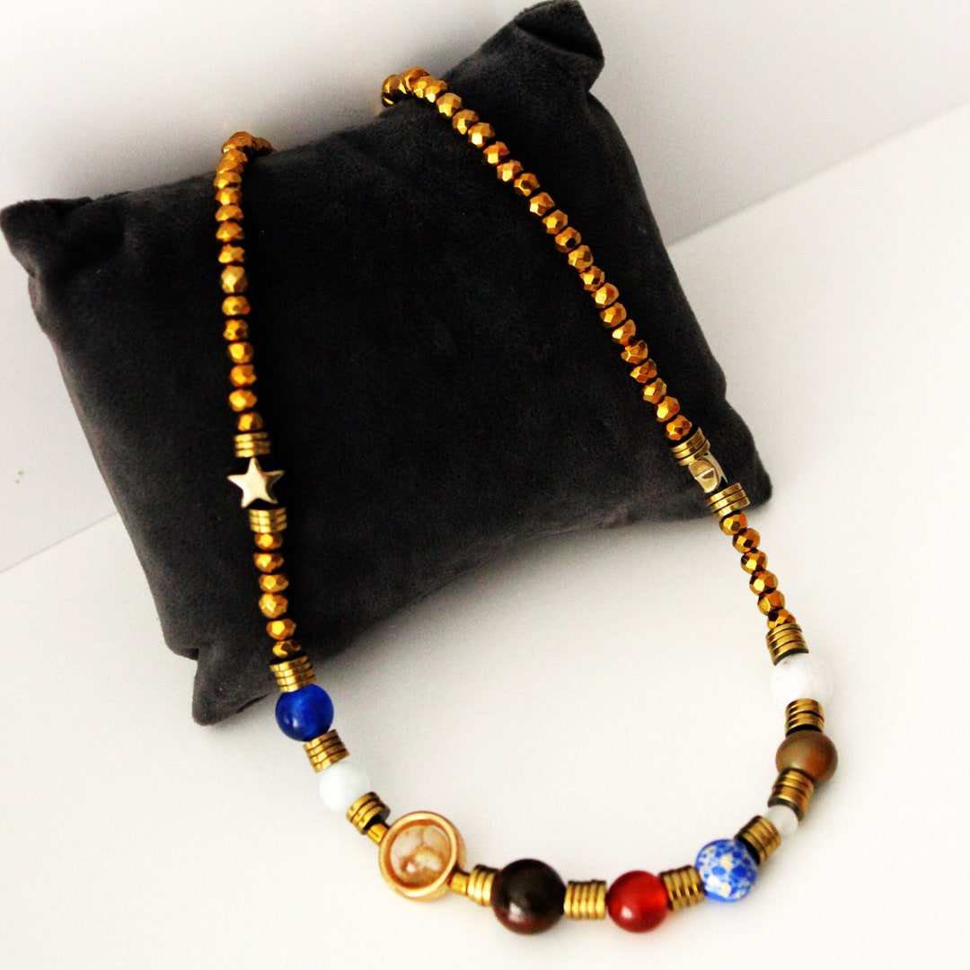 Solar System Necklace , Planet Necklace , Space Necklace , Galaxy Bead ...