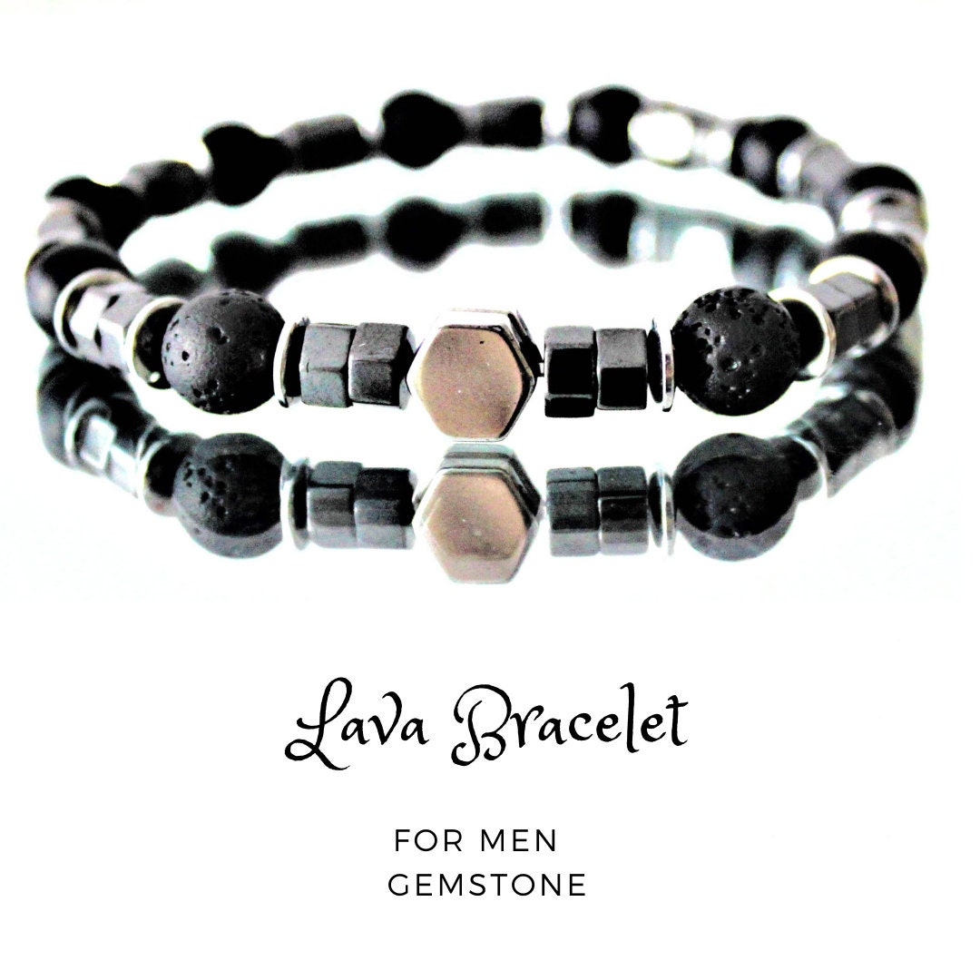 Lava Bracelet - for Men, Bold and Masculine, Lava Stone Men's Bracelet ...
