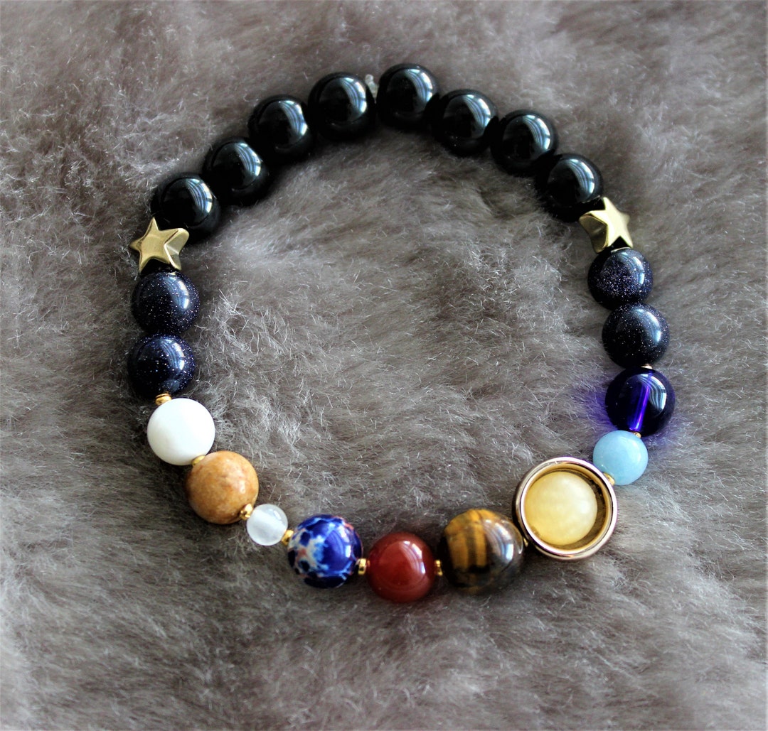 Planet Bracelet Universe Solar System Bracelet Natural Stone - Etsy