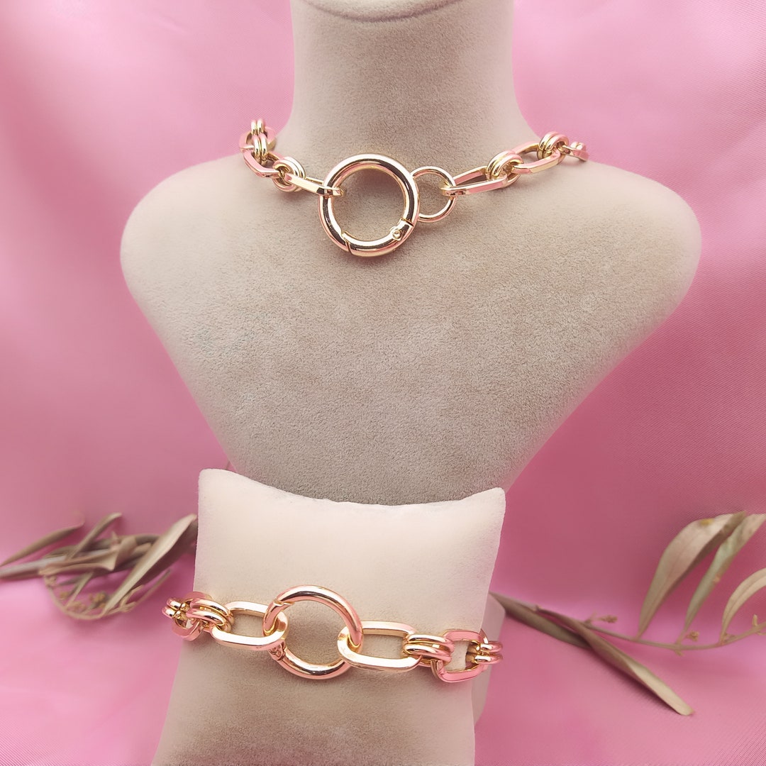 Chunky Gold Stainless Steel O-ring Chain Necklace, Bracelet Set - Etsy