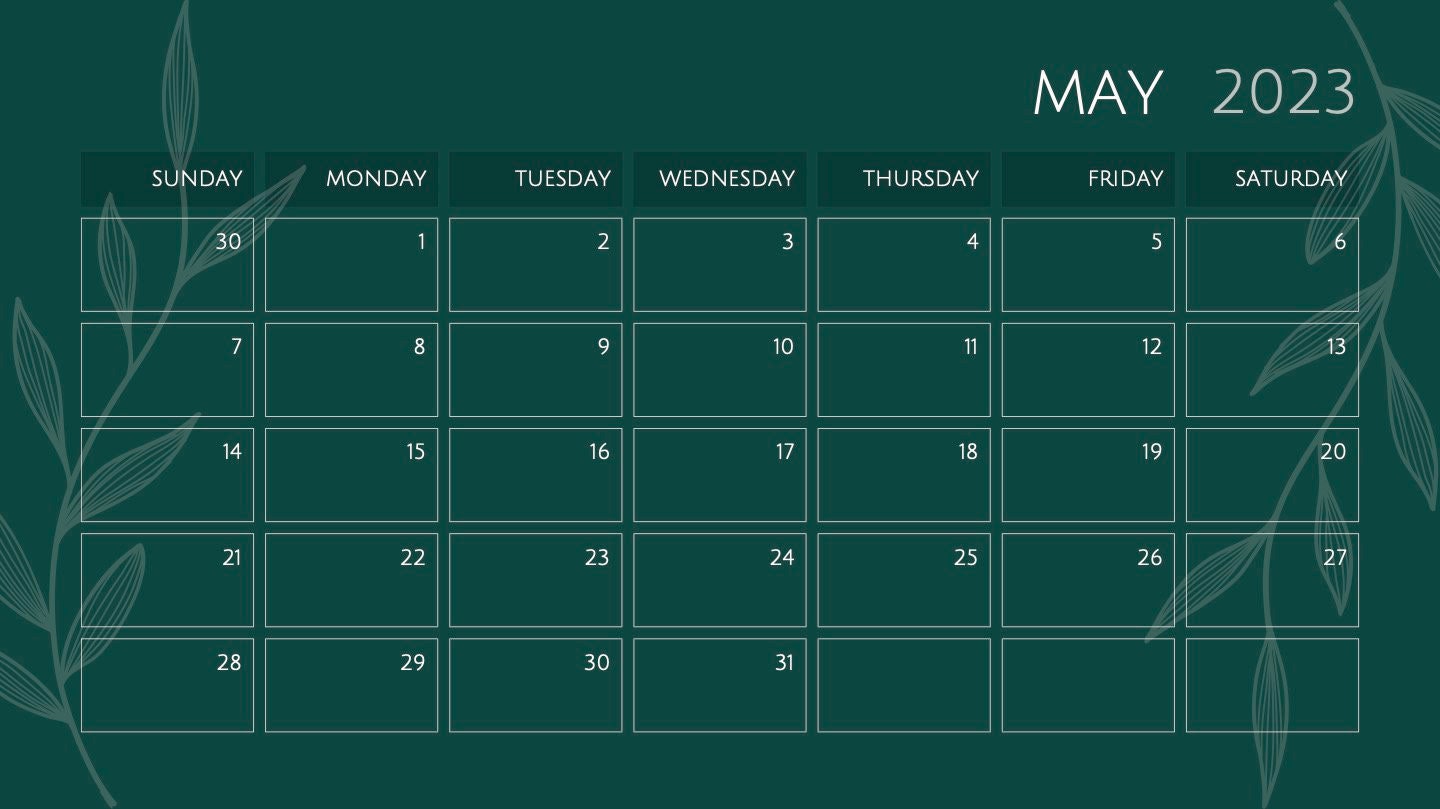The Jade Leaves Series 2023 Digital Calendar - Etsy