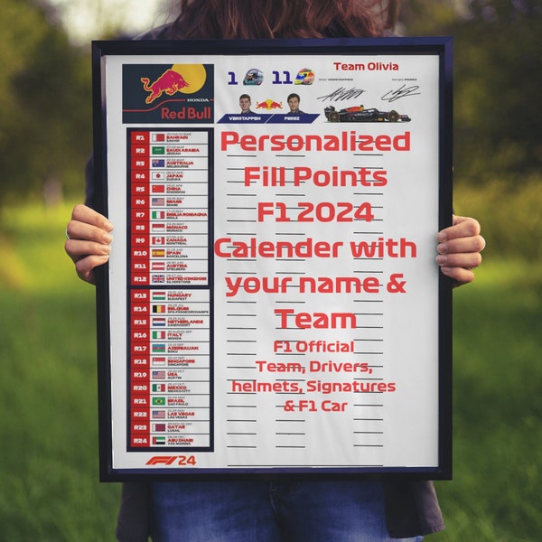 2024 Formula One Wall Calendar - Etsy