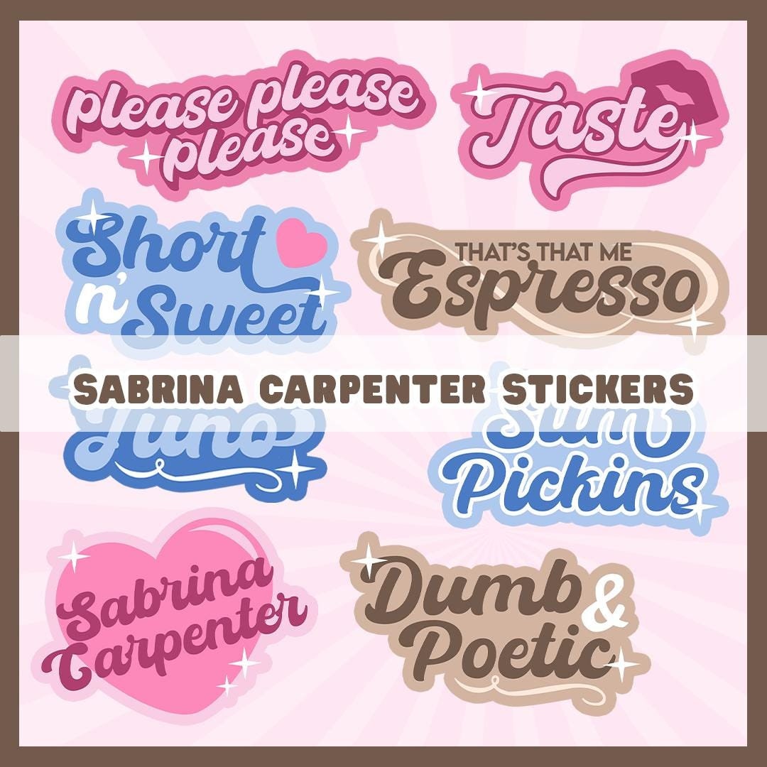 SABRINA CARPENTER Inspired Vinyl Cut Glossy LARGE Sticker - Etsy