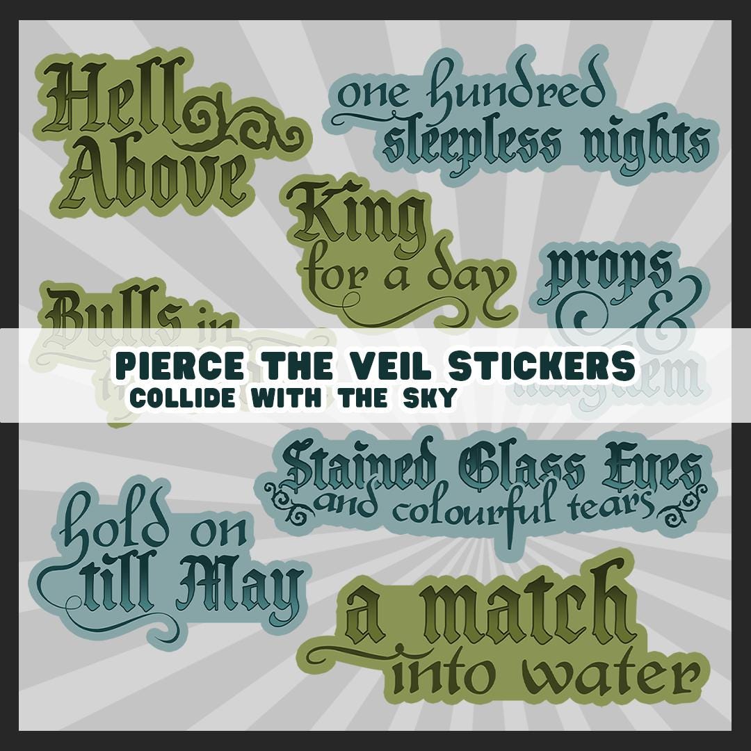 PIERCE THE VEIL Collide With the Sky Inspired Vinyl Cut Glossy Large ...