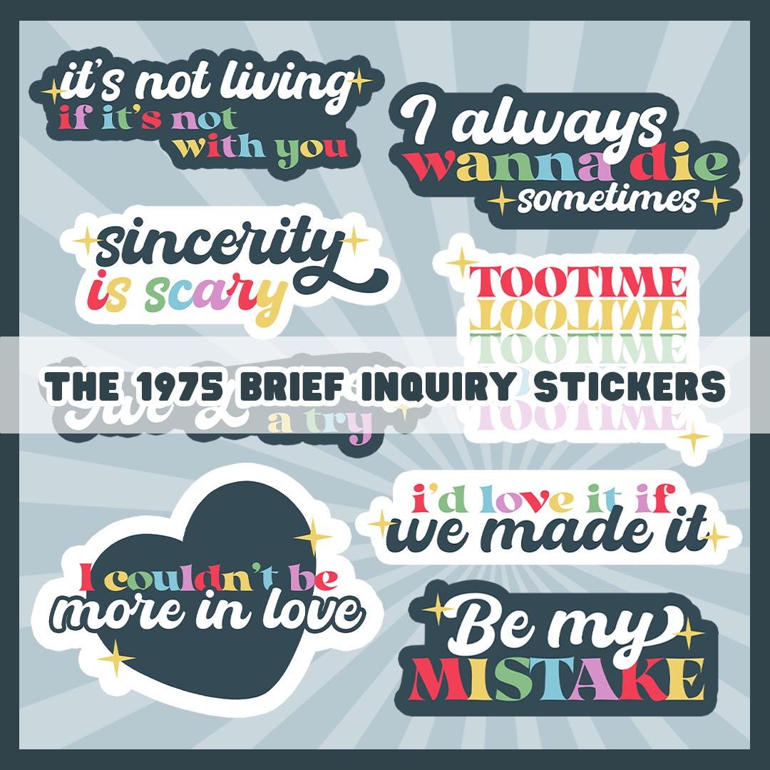 The 1975 BRIEF INQUIRY Inspired Vinyl Cut Glossy LARGE Sticker - Etsy
