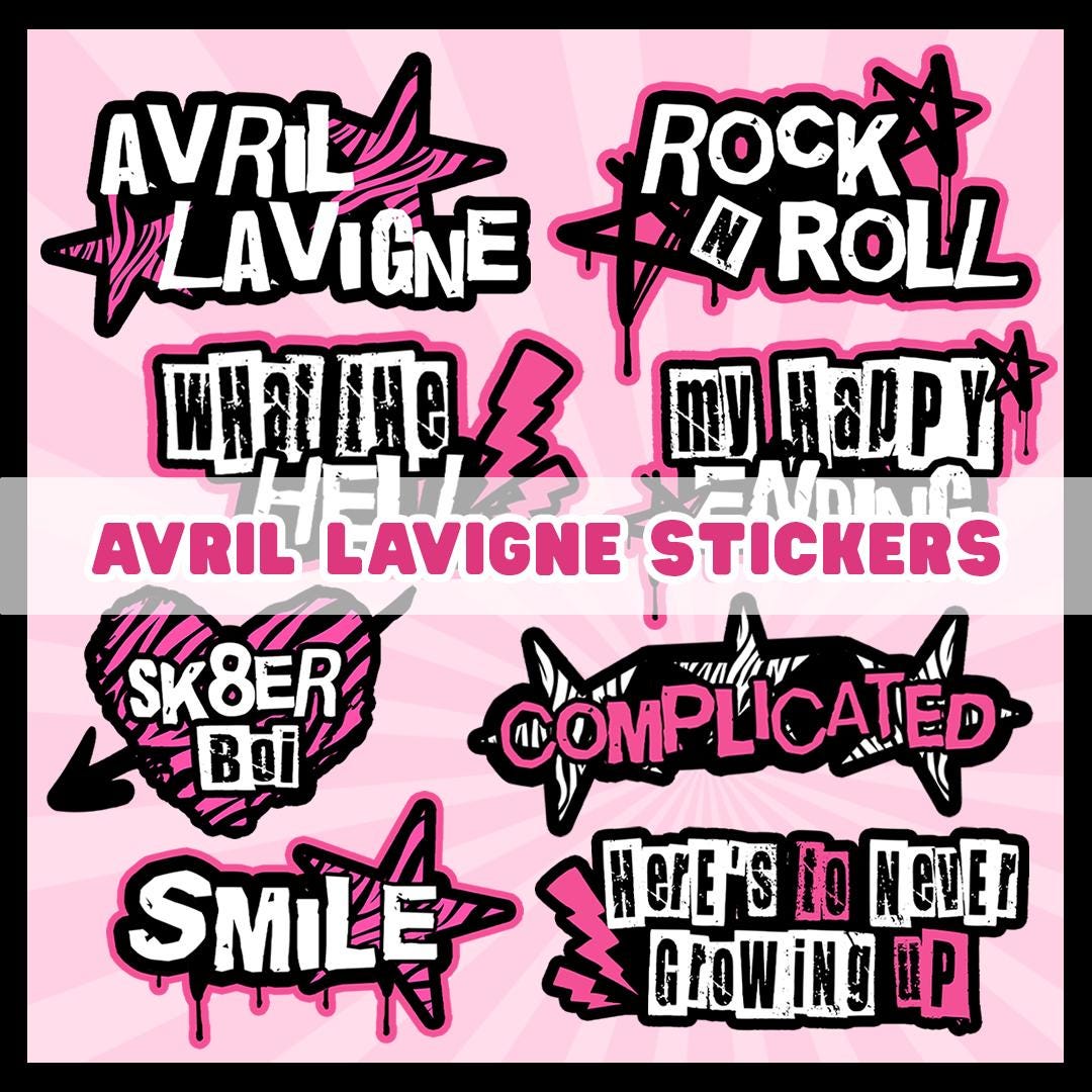 AVRIL LAVIGNE Inspired Vinyl Cut Glossy LARGE Sticker - Etsy