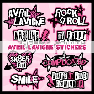 AVRIL LAVIGNE Inspired Vinyl Cut Glossy LARGE Sticker - Etsy