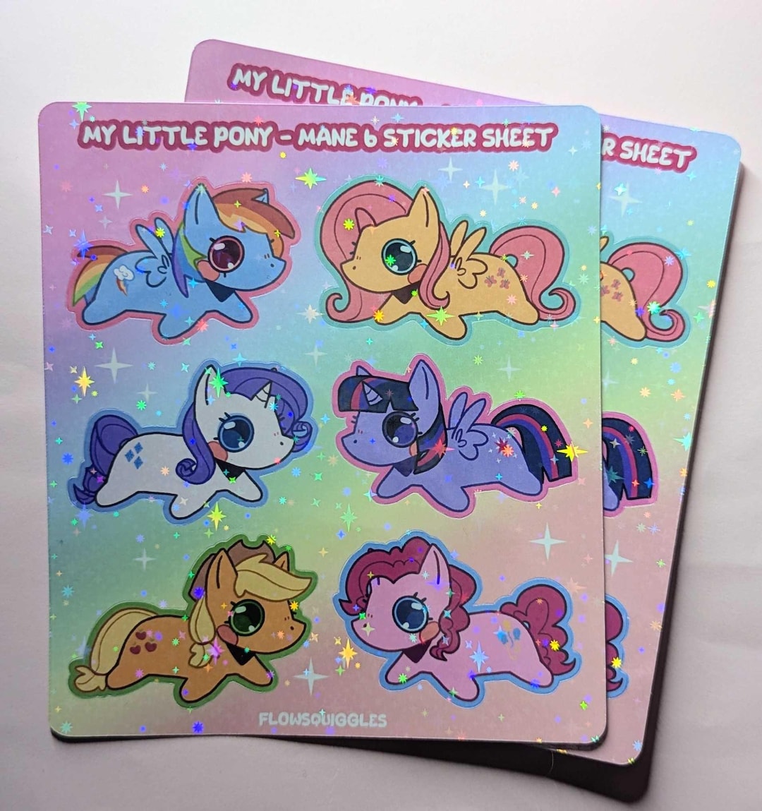 My Little Pony Mane 6 Holographic Sticker Sheet - Etsy