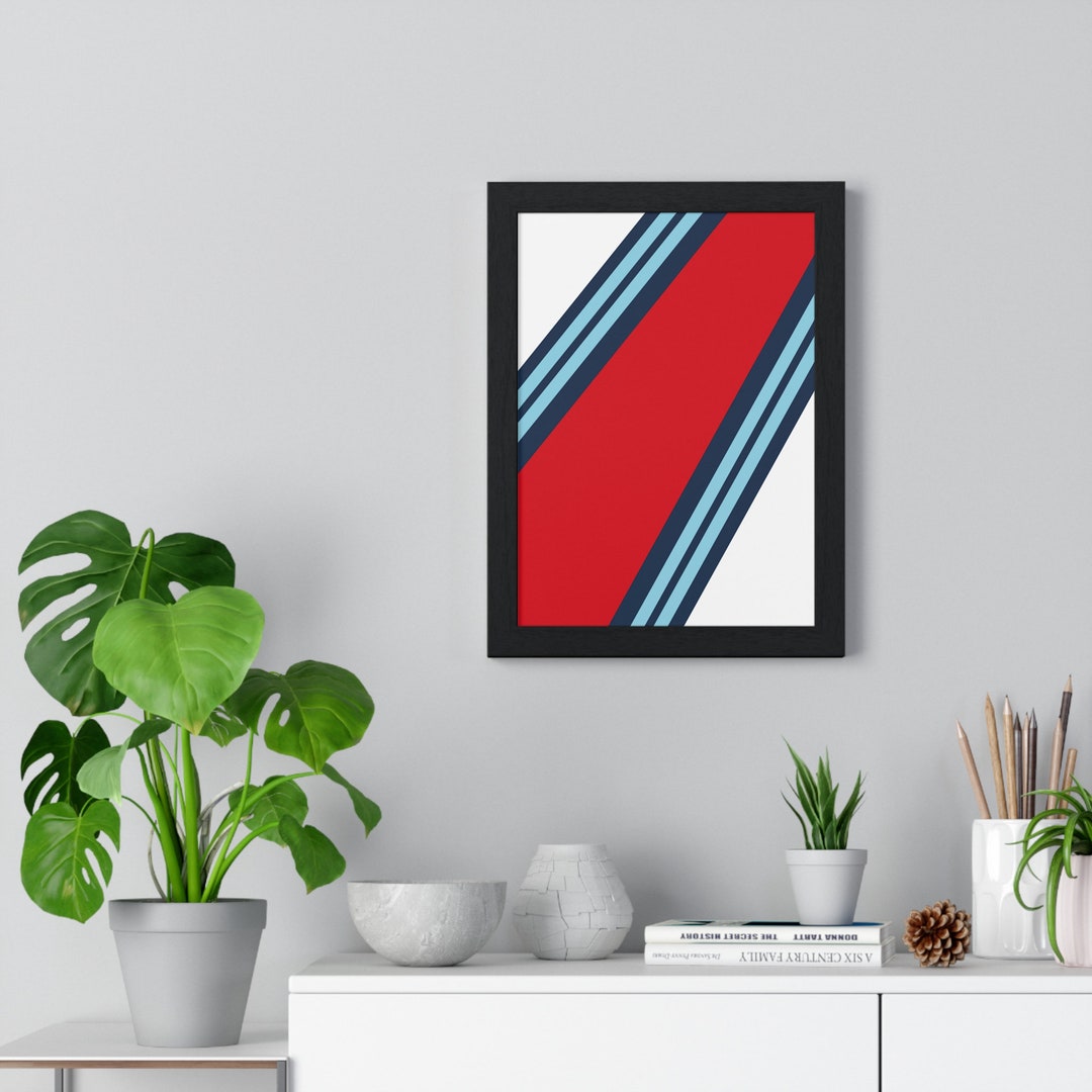 Motorsport Wall Art Print | Martini F1 Racing Livery | Minimalist ...