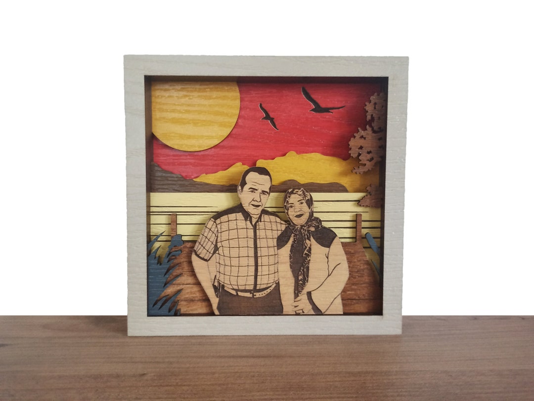 Laser Engraved Family Portrait, Illustrated Family Portrait, Wood Cut ...