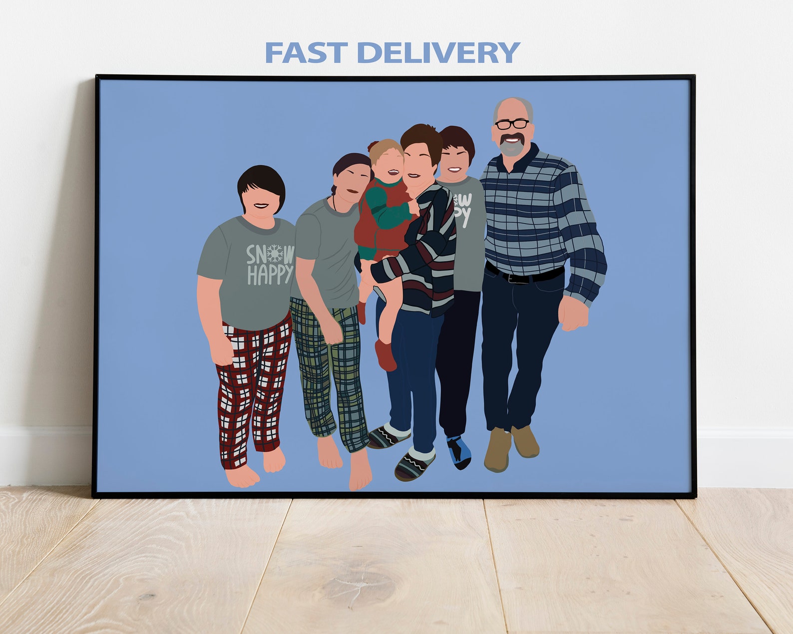 Custom Large Family Painting, All Family Members Illustration, Faceless ...