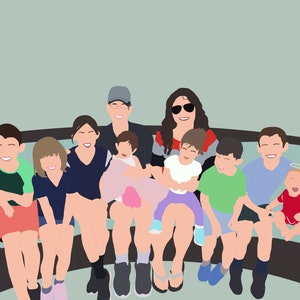 Custom Large Family Painting, All Family Members Illustration, Faceless ...