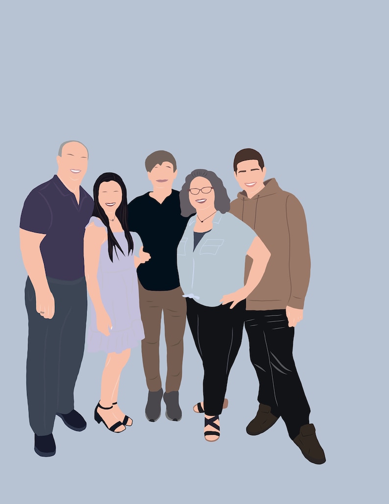 Faceless Family Painting Personalized Best Friends Portrait - Etsy