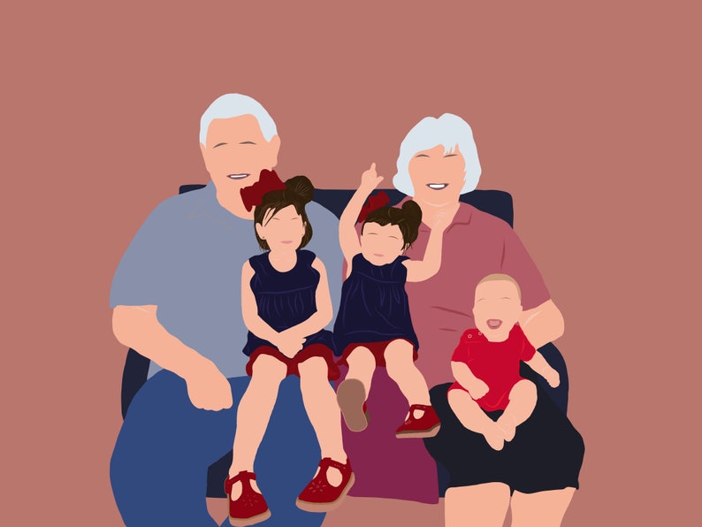 Faceless Family Painting Personalized Best Friends Portrait - Etsy
