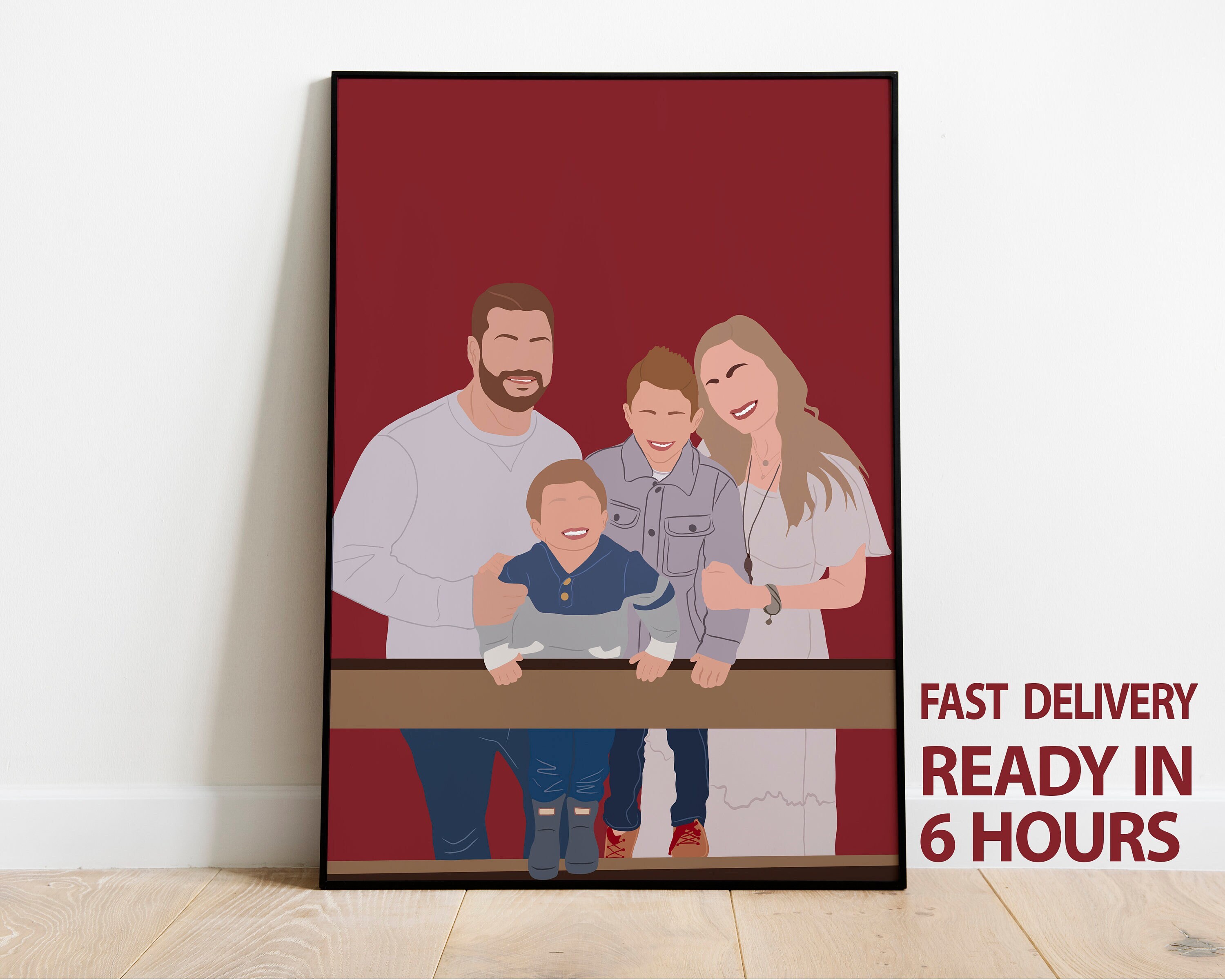 Faceless Family Painting Personalized Best Friends Portrait - Etsy