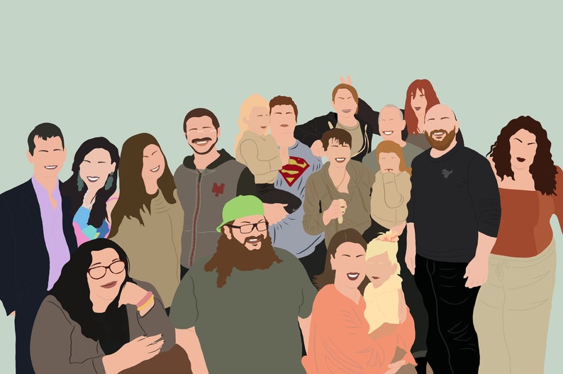 Custom Large Family Painting, All Family Members Illustration, Faceless ...