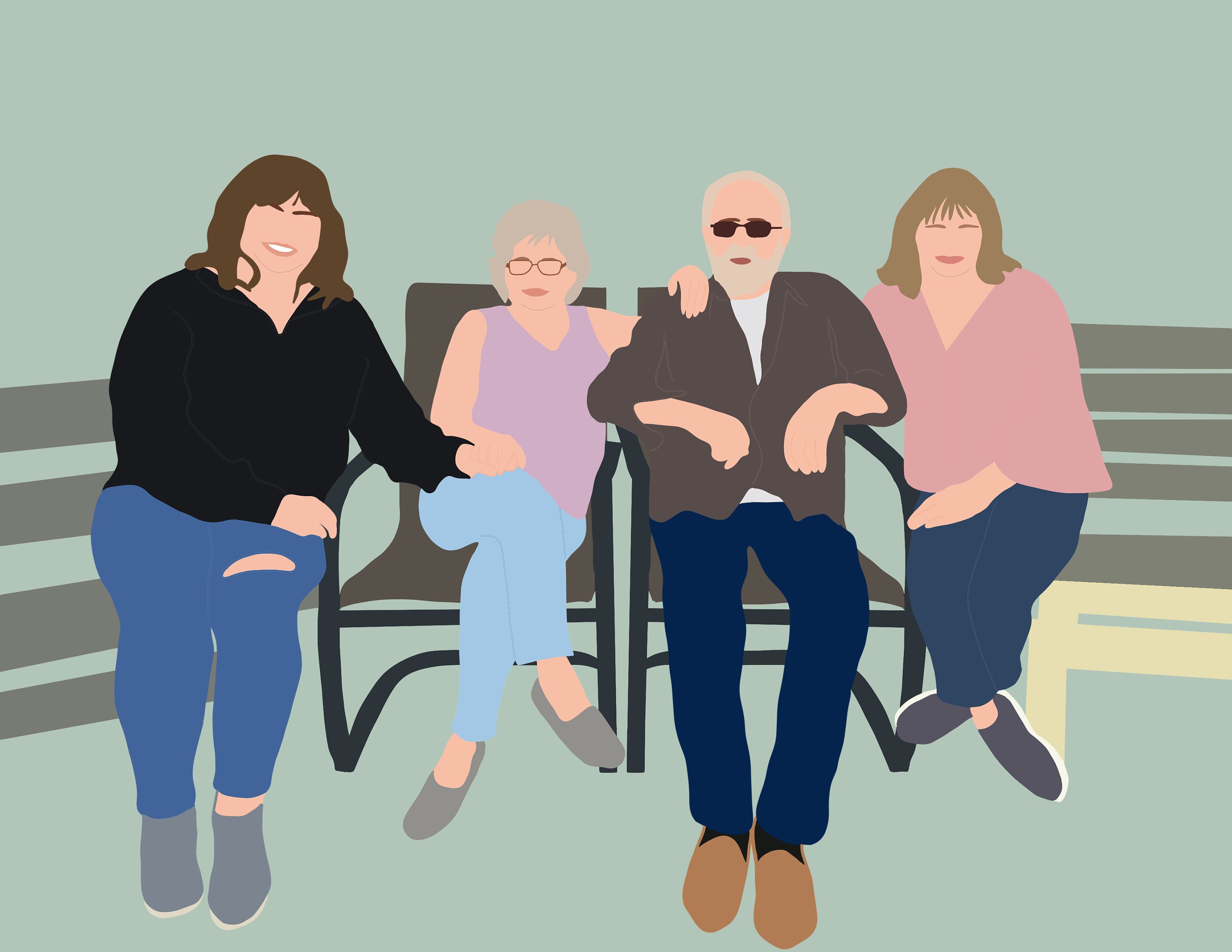 Faceless Family Painting Personalized Best Friends Portrait - Etsy