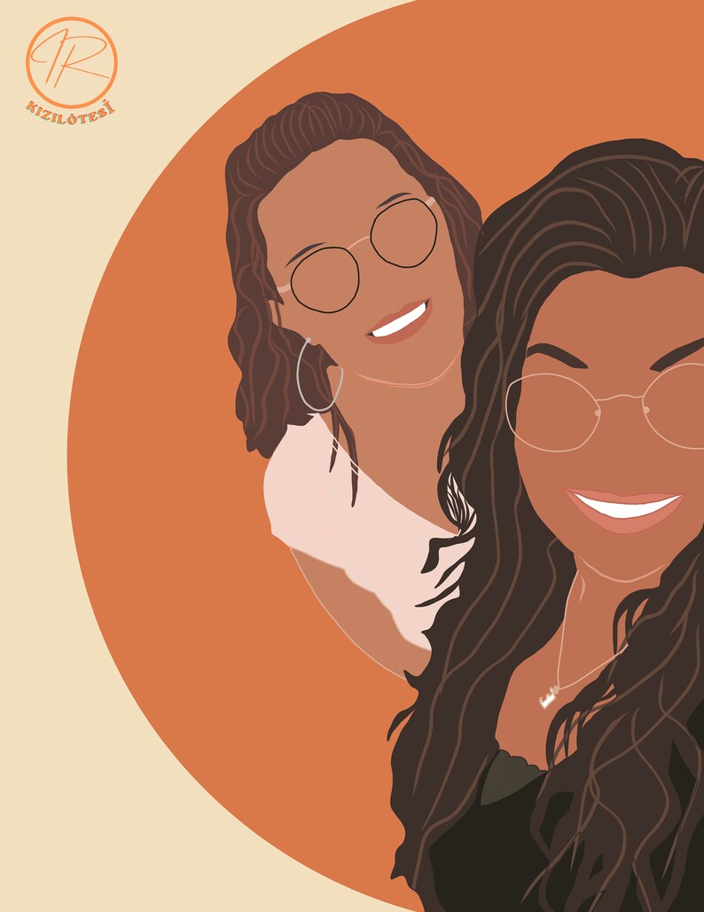 Minimalist Family Portrait, Custom Faceless Friends Illustration ...