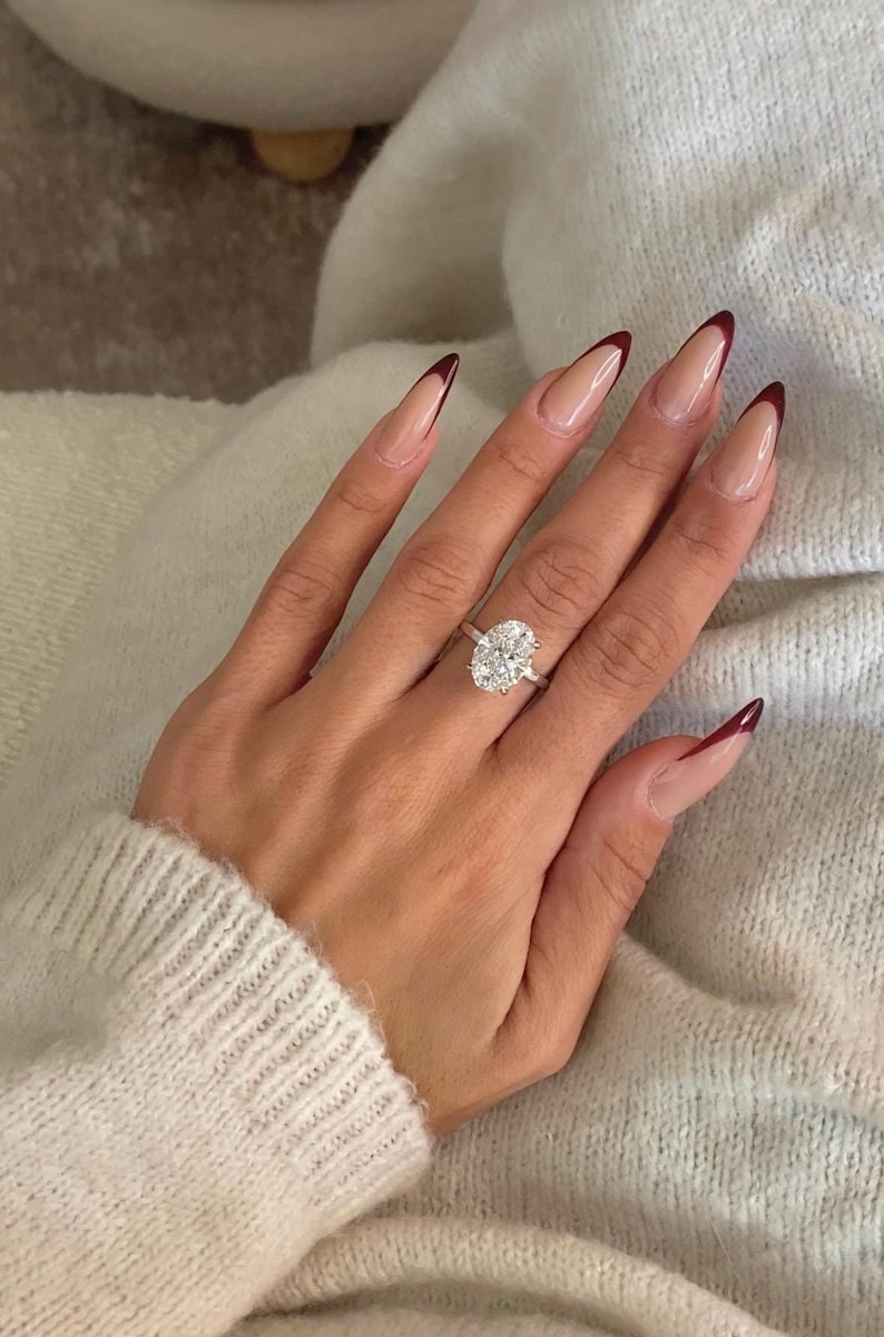 5 Carat Oval Lab Grown Diamond Solitaire Ring / E Color VVS2 Clarity ...