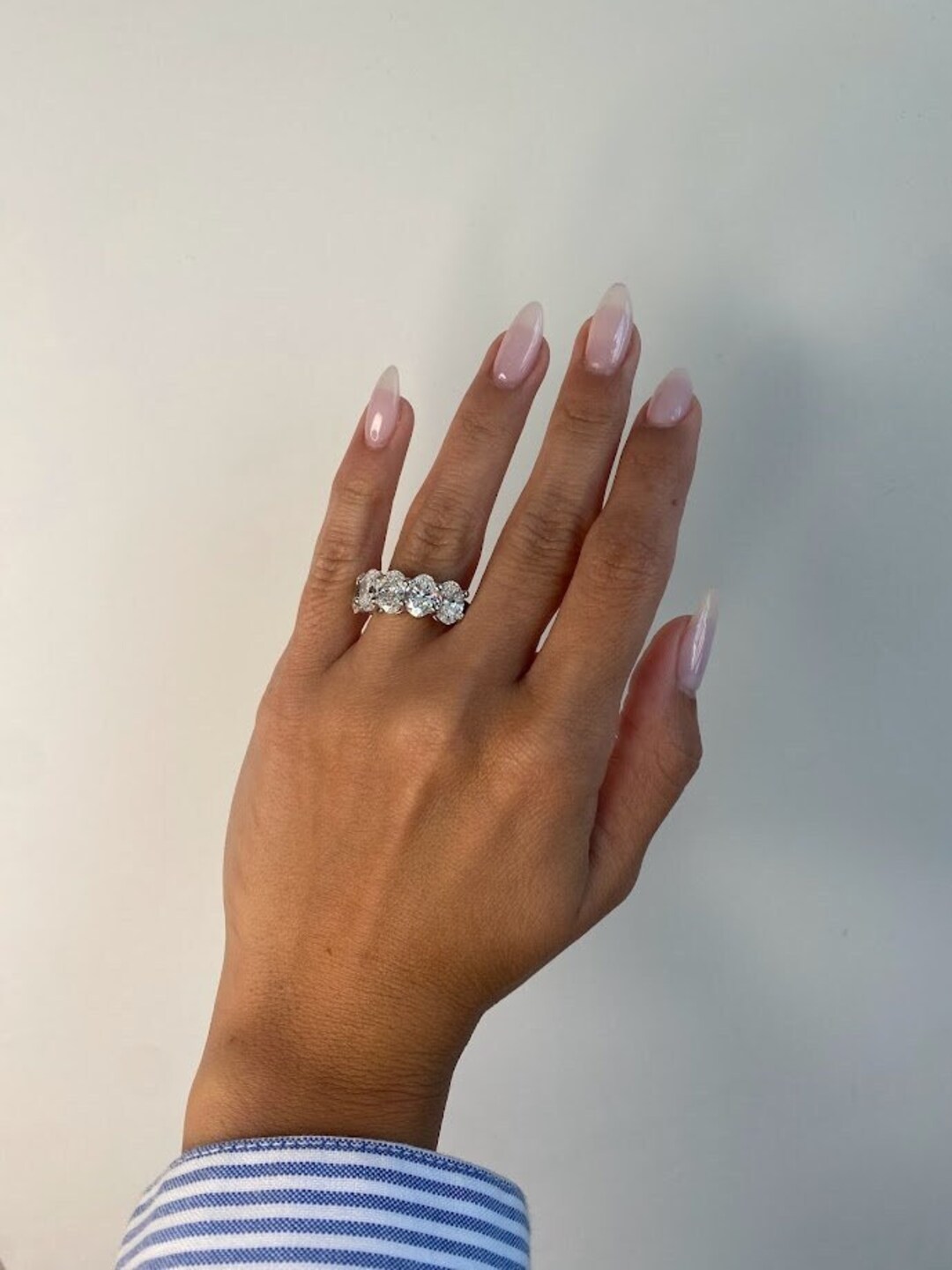 Buy 5 Carat D Color VVS1 Clarity Oval Lab Grown Diamond Wedding Band ...