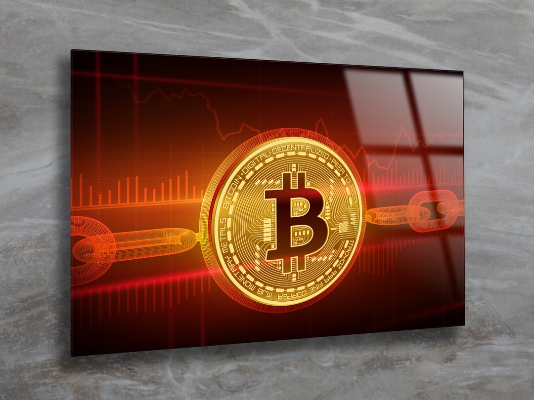 Tempered Glass Wall Art-bitcoin Wall Decoration-crypto Currency Glass ...