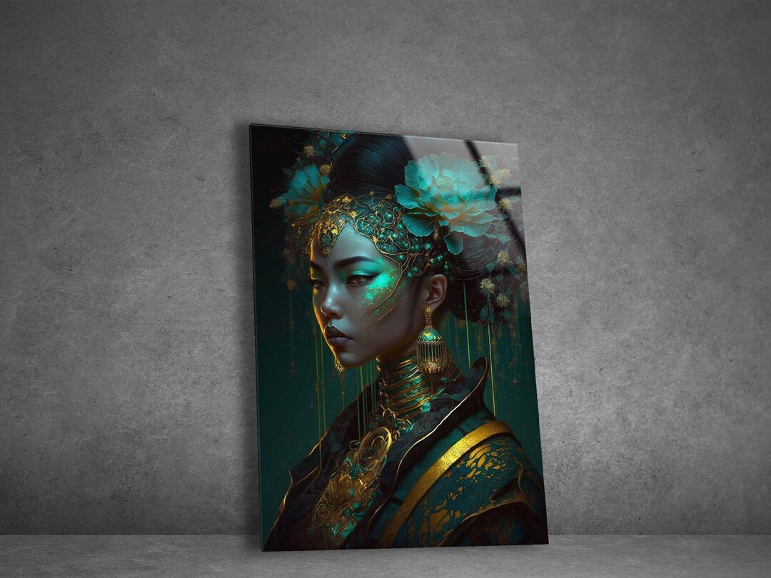 Tempered Glass Wall Art | Geisha Wall Art | Panoramic Wall Decor ...