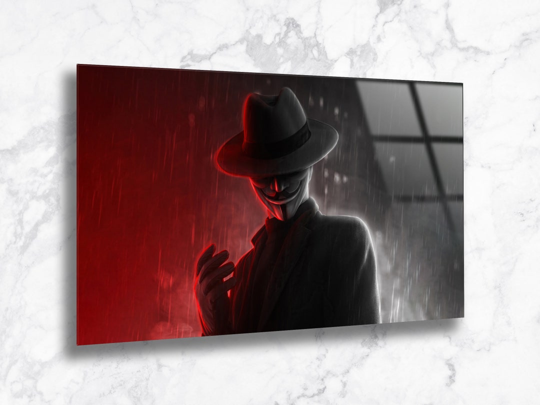 Anonymous Gangster Glass Wall Art | Panoramic Wall Decor - Etsy