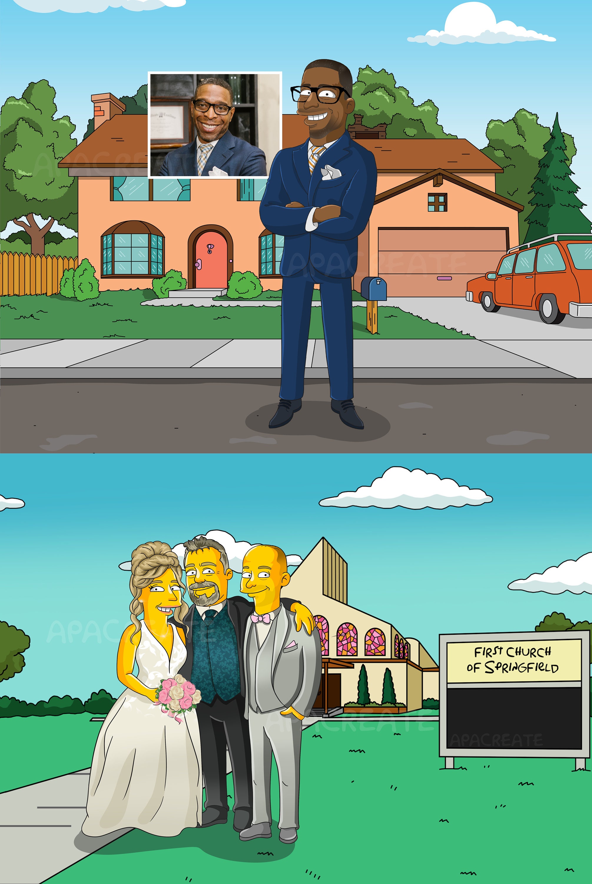 Custom Yellow Simpsons Personalized Caricature. Cartoon Style. - Etsy