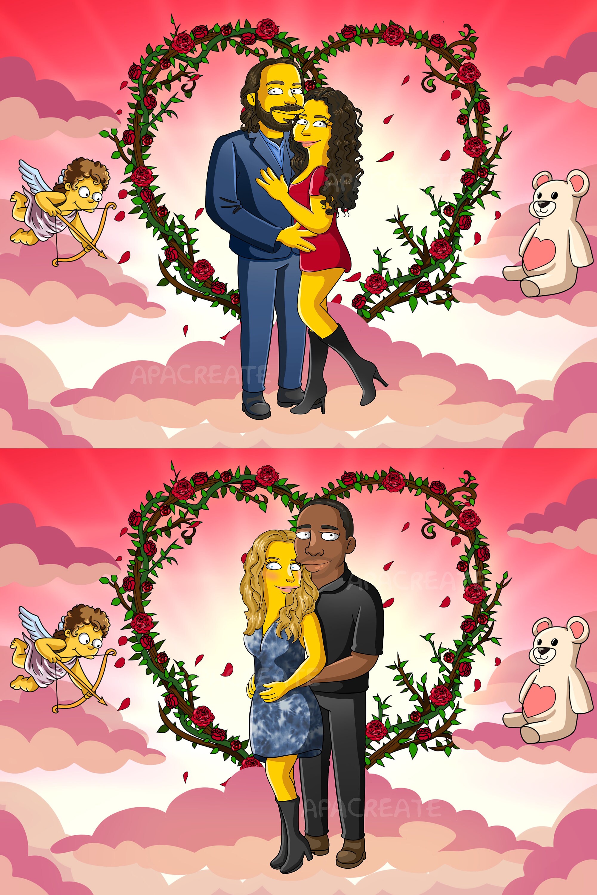 Custom Yellow Simpsons Personalized Caricature. Cartoon Style. - Etsy